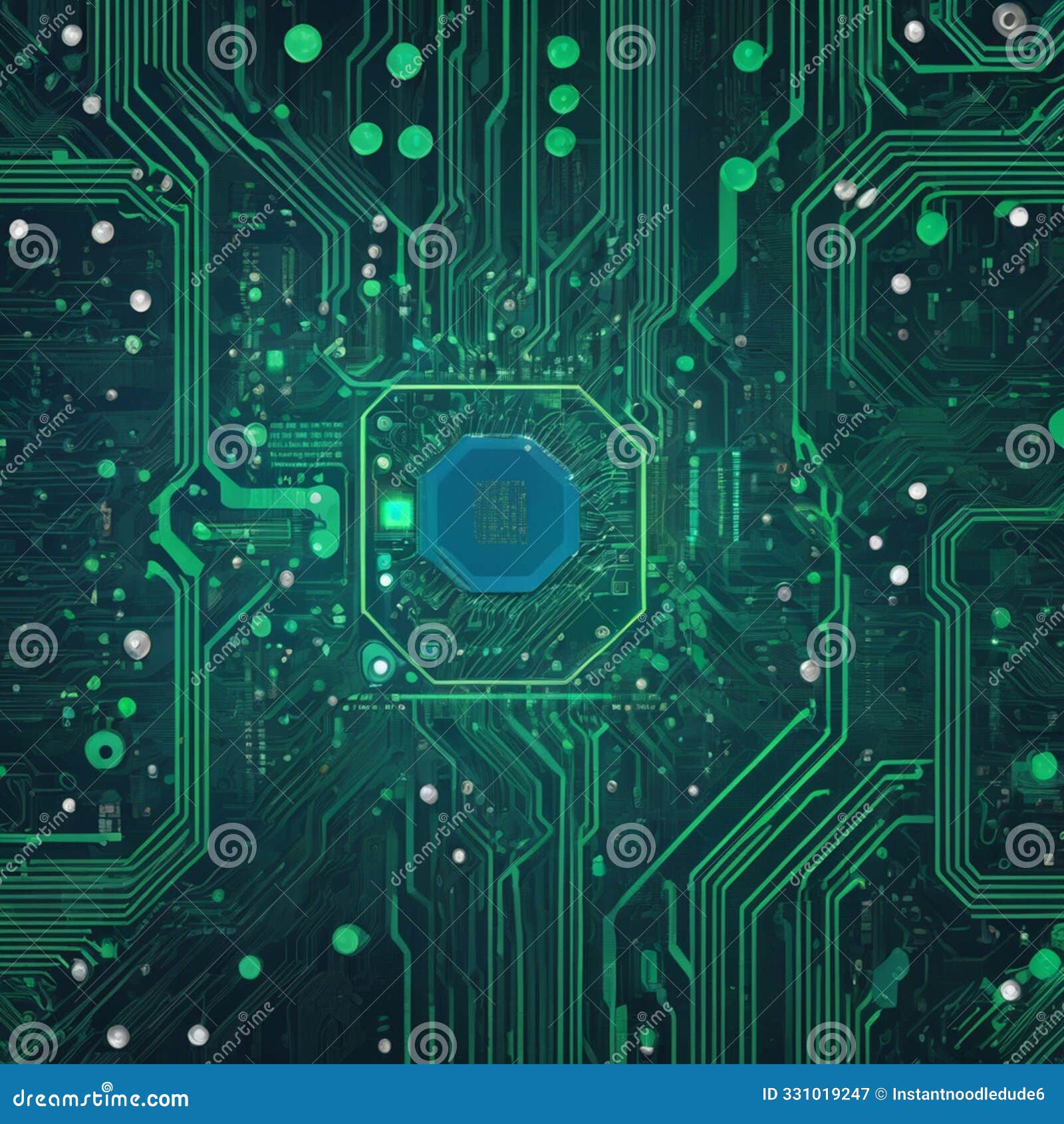 A Computer Circuit Board with a Cpu Chip on it, Computer Graphics ...