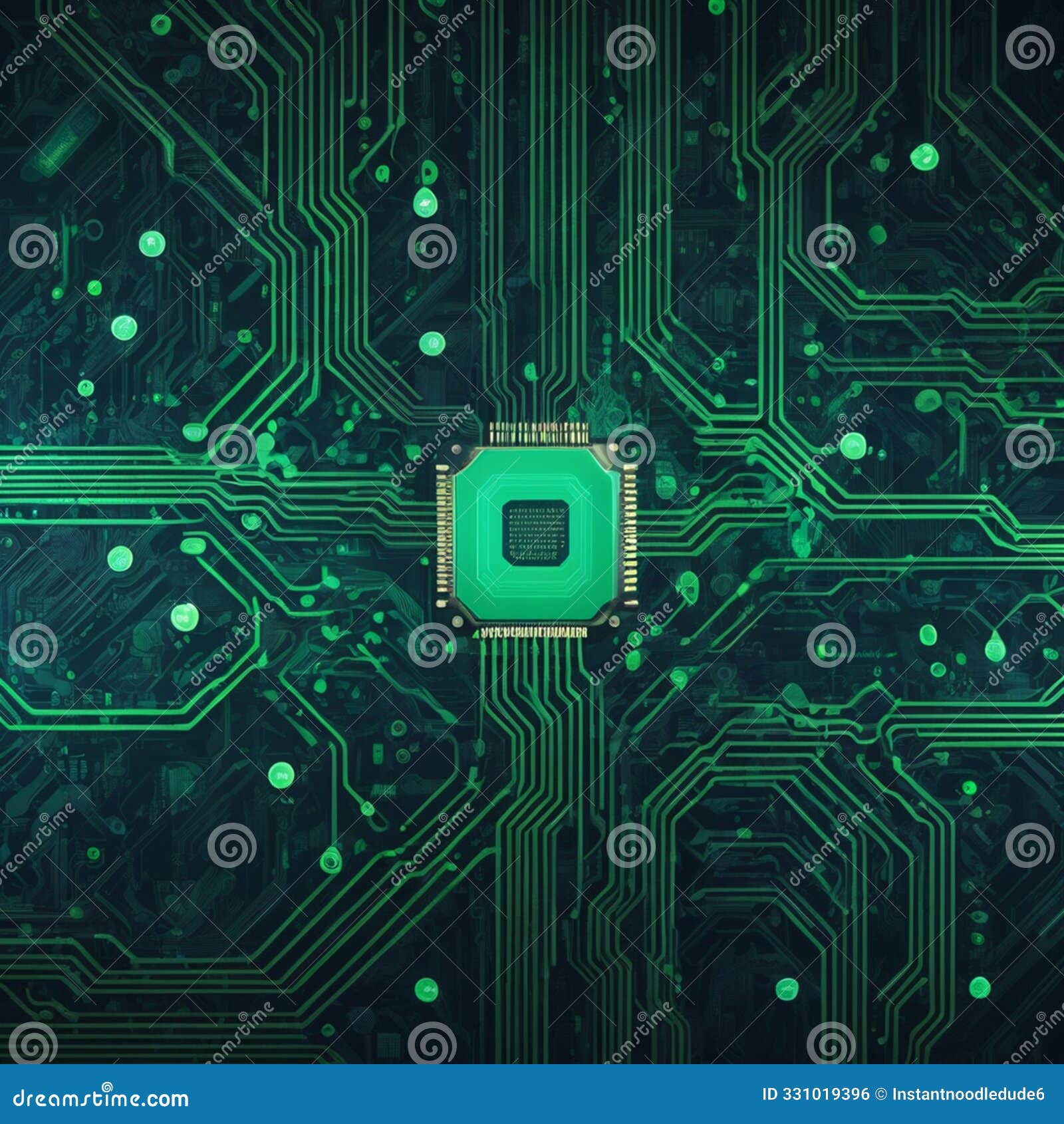 A Computer Circuit Board with a Cpu Chip on it, Computer Graphics ...