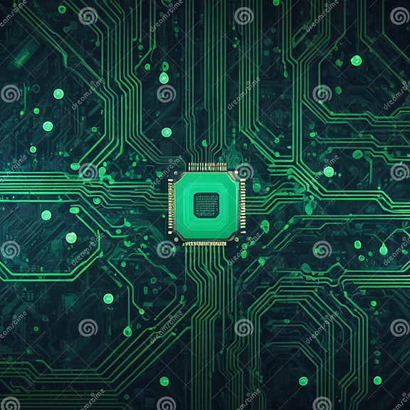 A Computer Circuit Board with a Cpu Chip on it, Computer Graphics ...