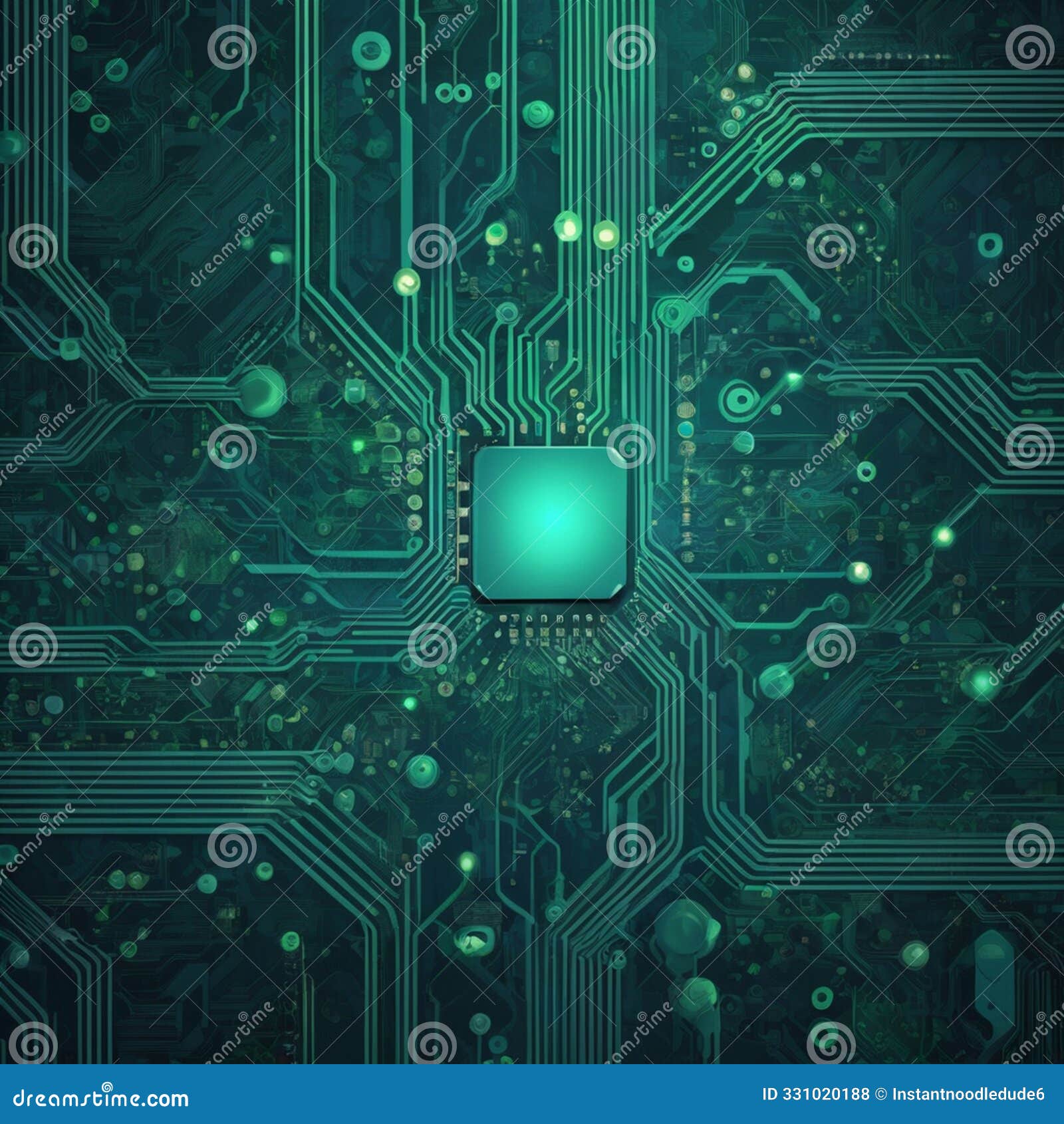 A Computer Circuit Board with a Cpu Chip on it, Computer Graphics ...