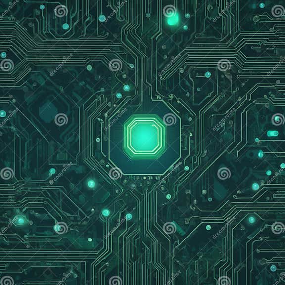 A Computer Circuit Board with a Cpu Chip on it, Computer Graphics ...