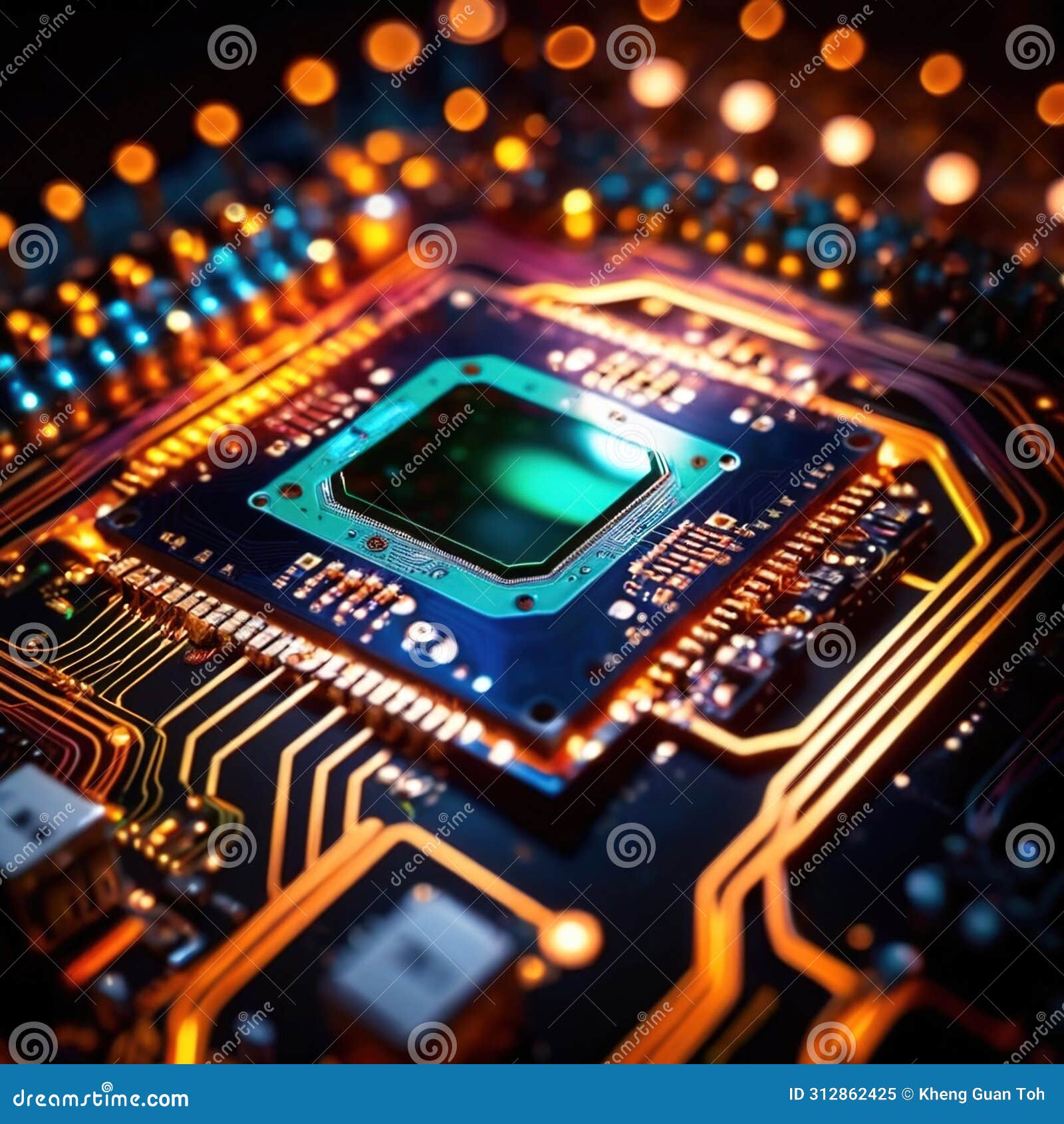 Computer Circuit Board, Intricate Electronic Technology for Cpu ...