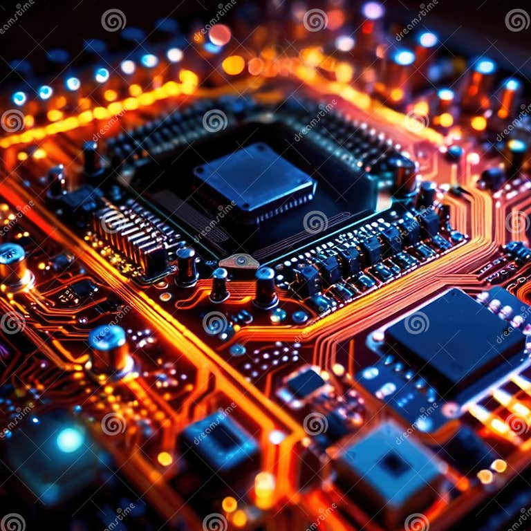 Computer Circuit Board, Intricate Electronic Technology for Cpu ...