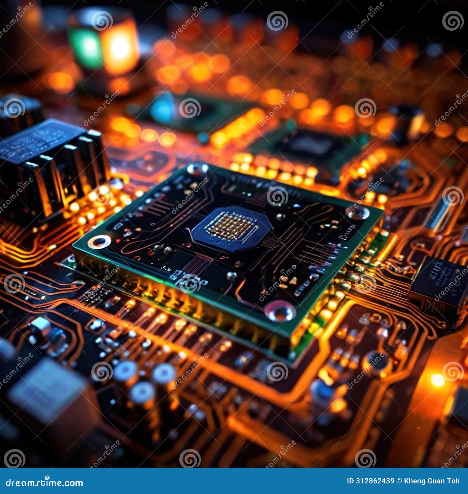 Computer Circuit Board, Intricate Electronic Technology for Cpu ...