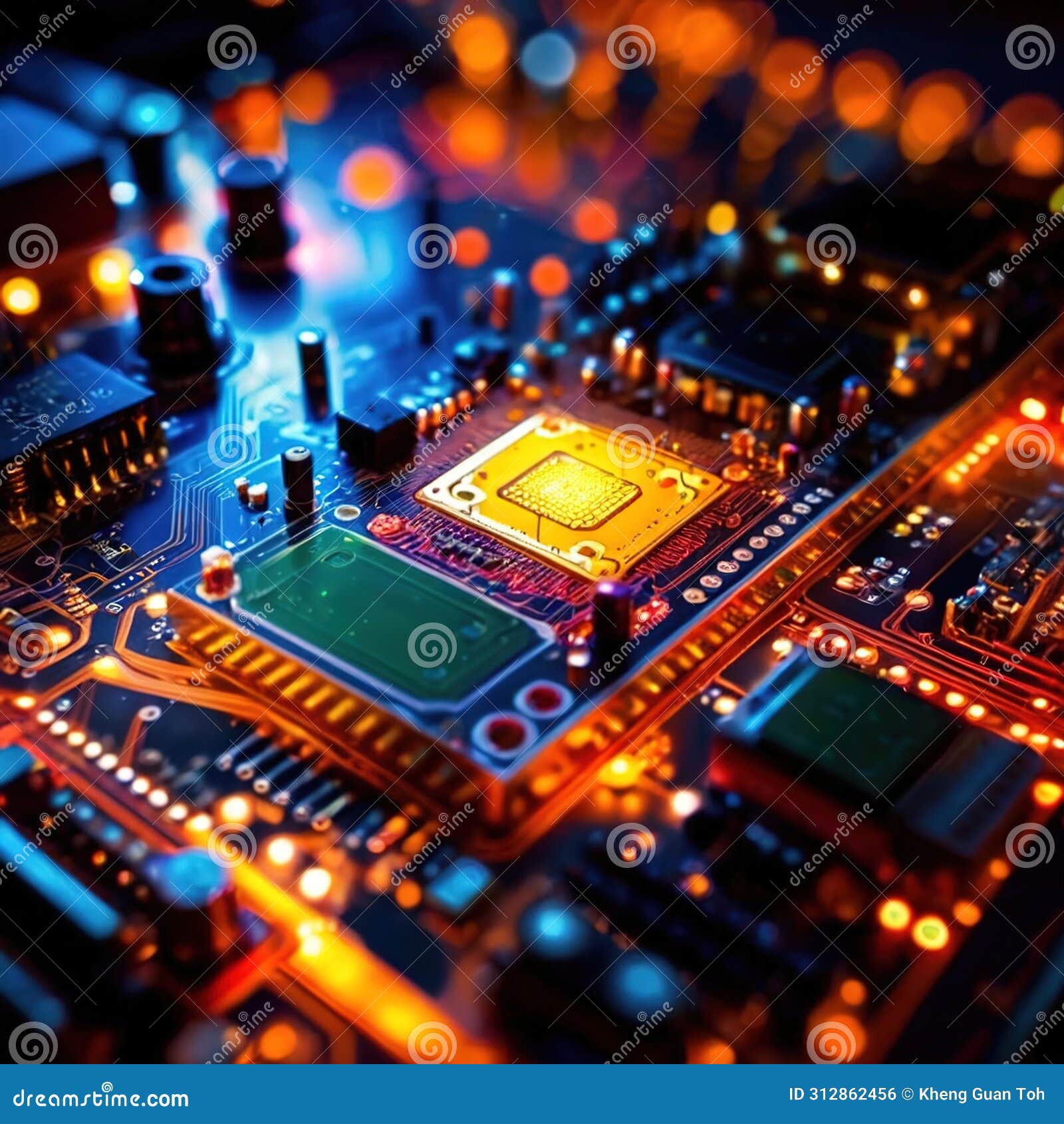 Computer Circuit Board, Intricate Electronic Technology for Cpu ...