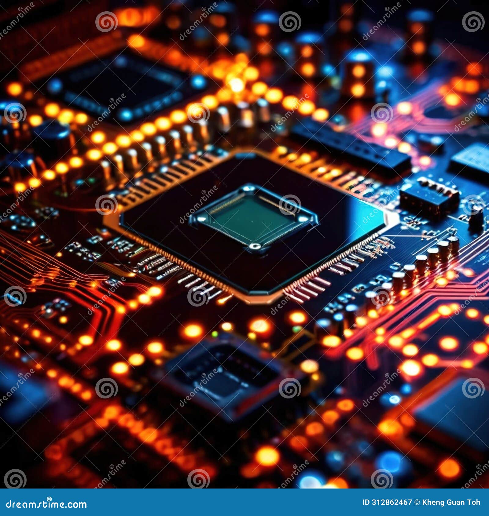 Computer Circuit Board, Intricate Electronic Technology for Cpu ...