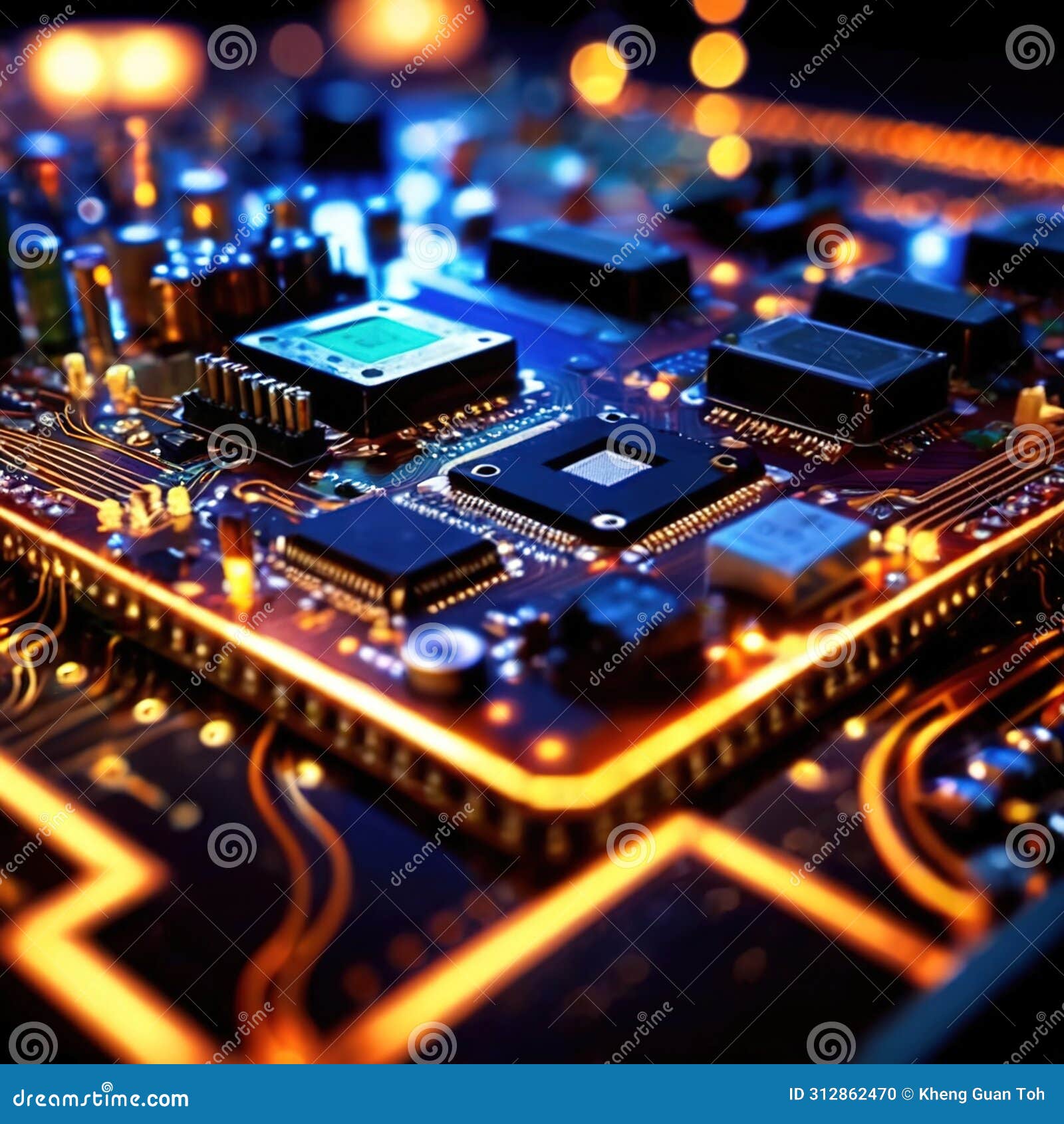 Computer Circuit Board, Intricate Electronic Technology for Cpu ...