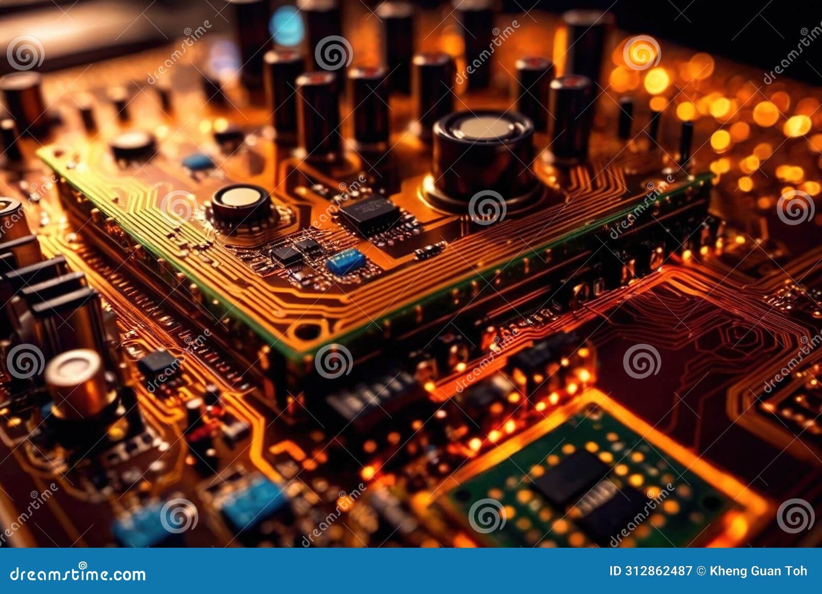 Computer Circuit Board, Intricate Electronic Technology for Cpu ...