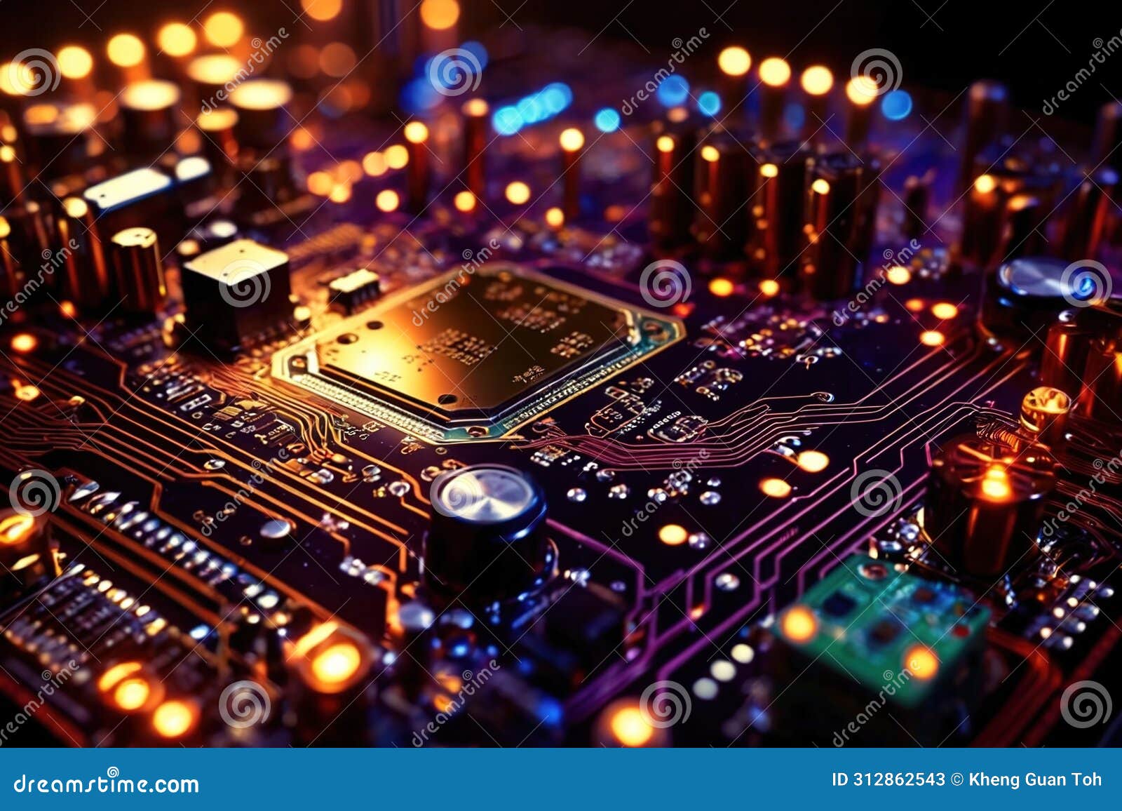 Computer Circuit Board, Intricate Electronic Technology for Cpu ...