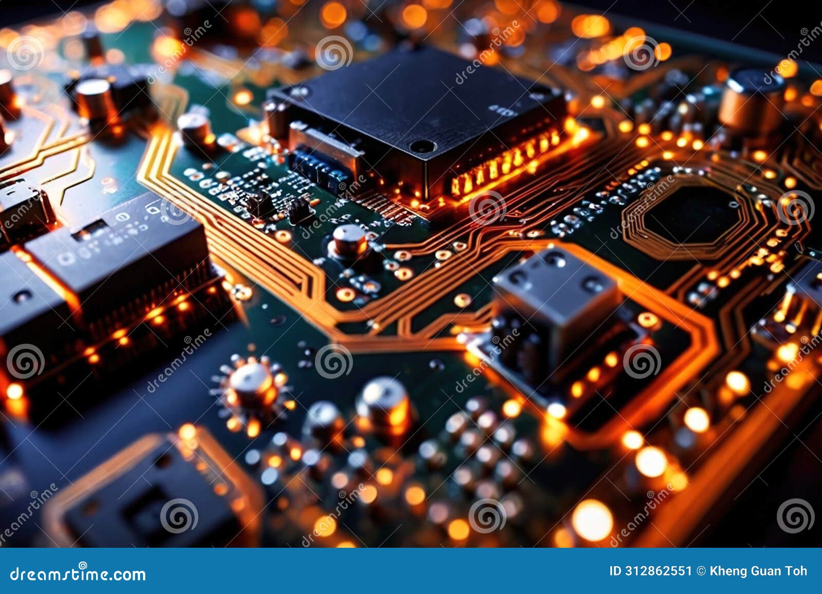 Computer Circuit Board, Intricate Electronic Technology for Cpu ...
