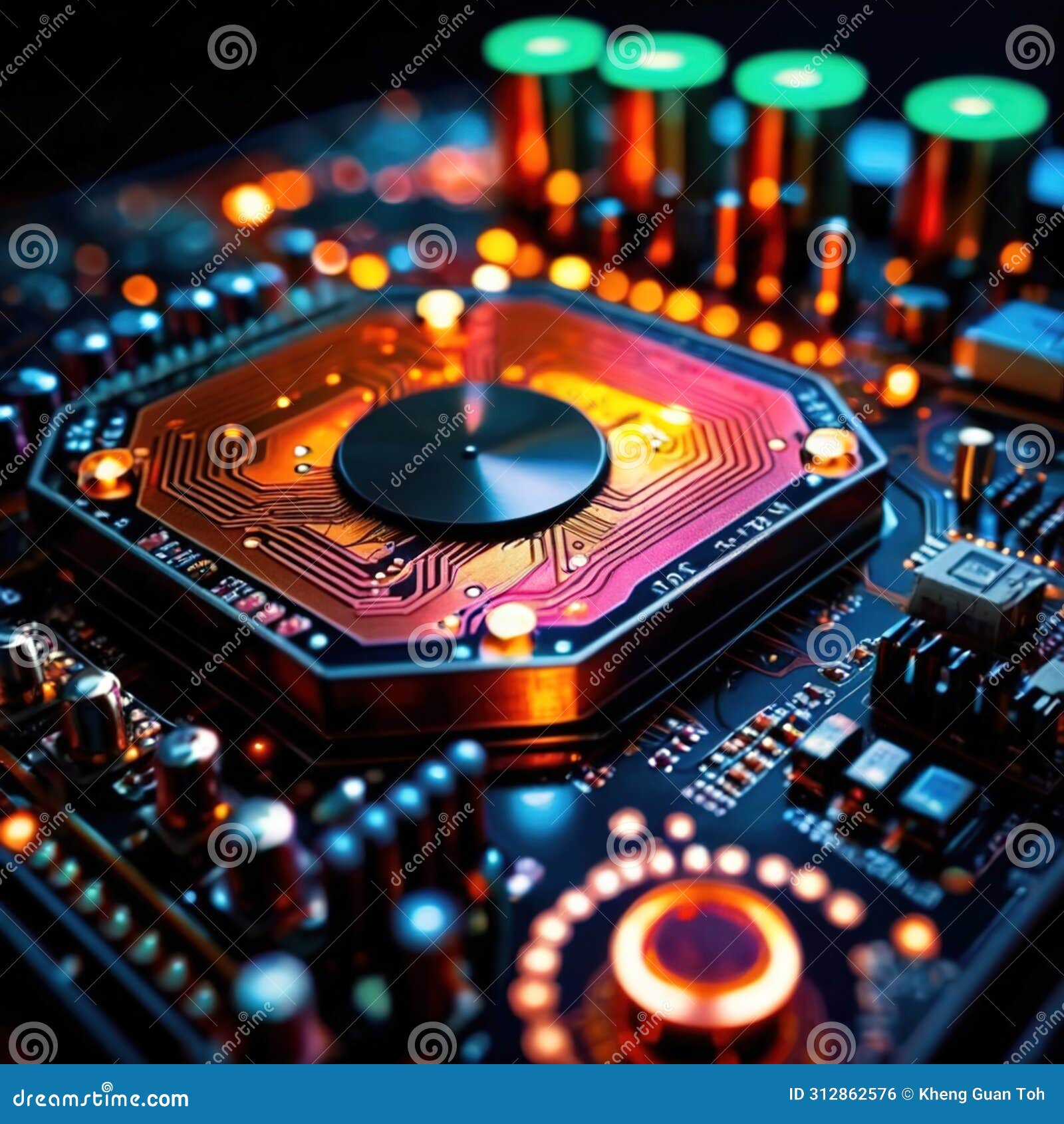 Computer Circuit Board, Intricate Electronic Technology for Cpu ...