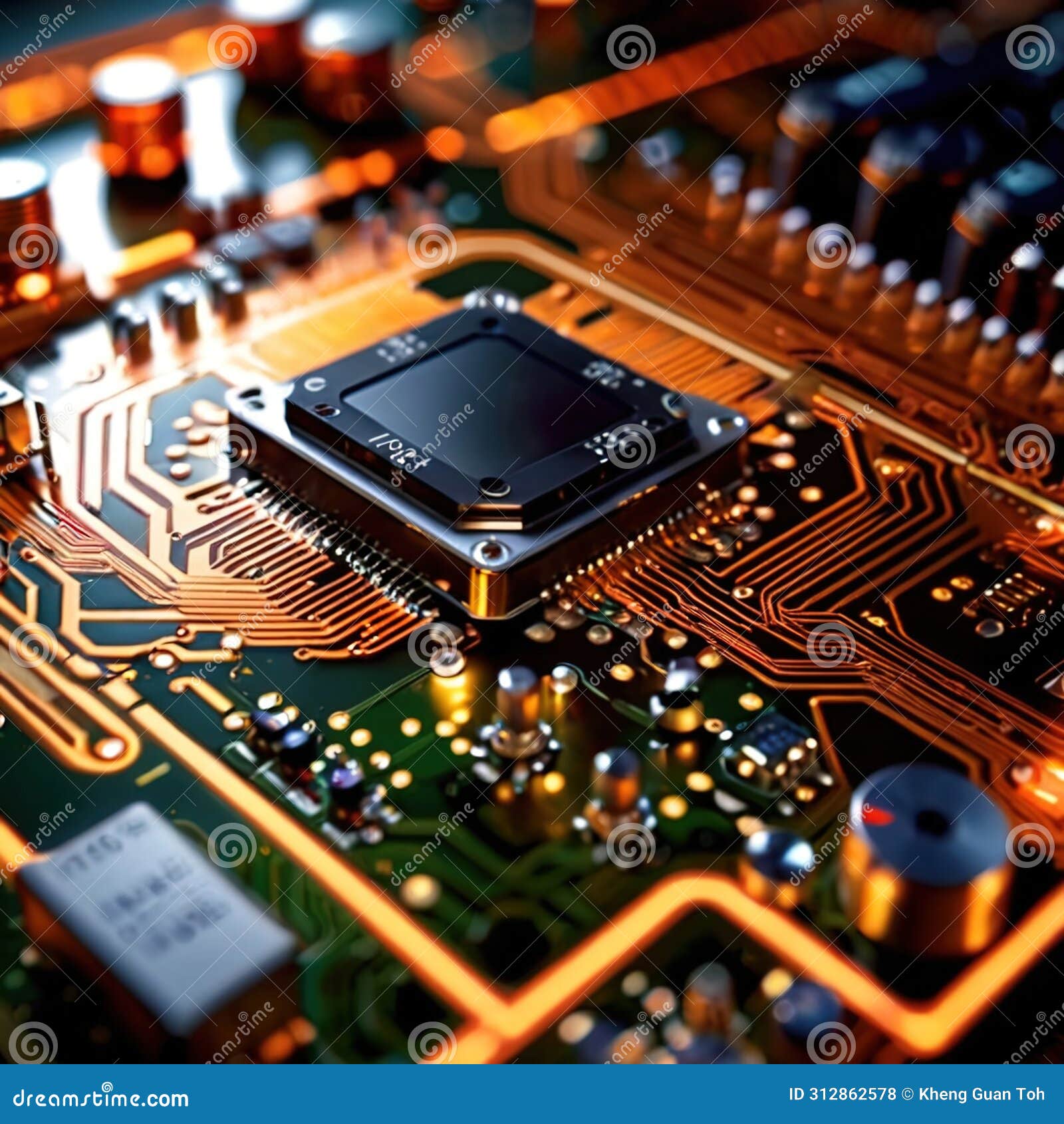 Computer Circuit Board, Intricate Electronic Technology for Cpu ...