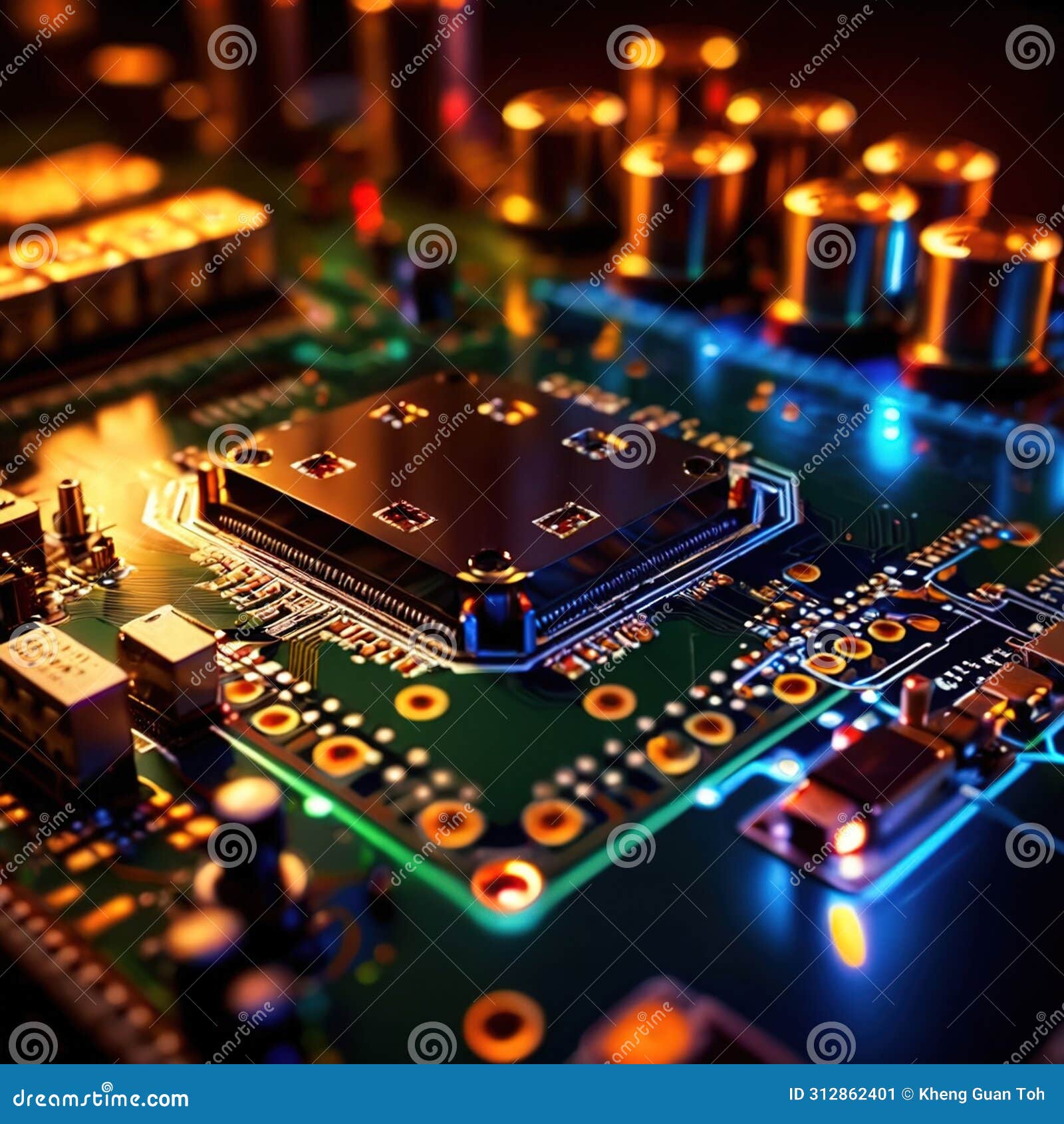 Computer Circuit Board, Intricate Electronic Technology for Cpu ...