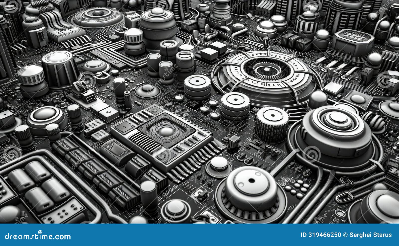 A Computer Circuit Board with Many Different Components on it, AI Stock ...