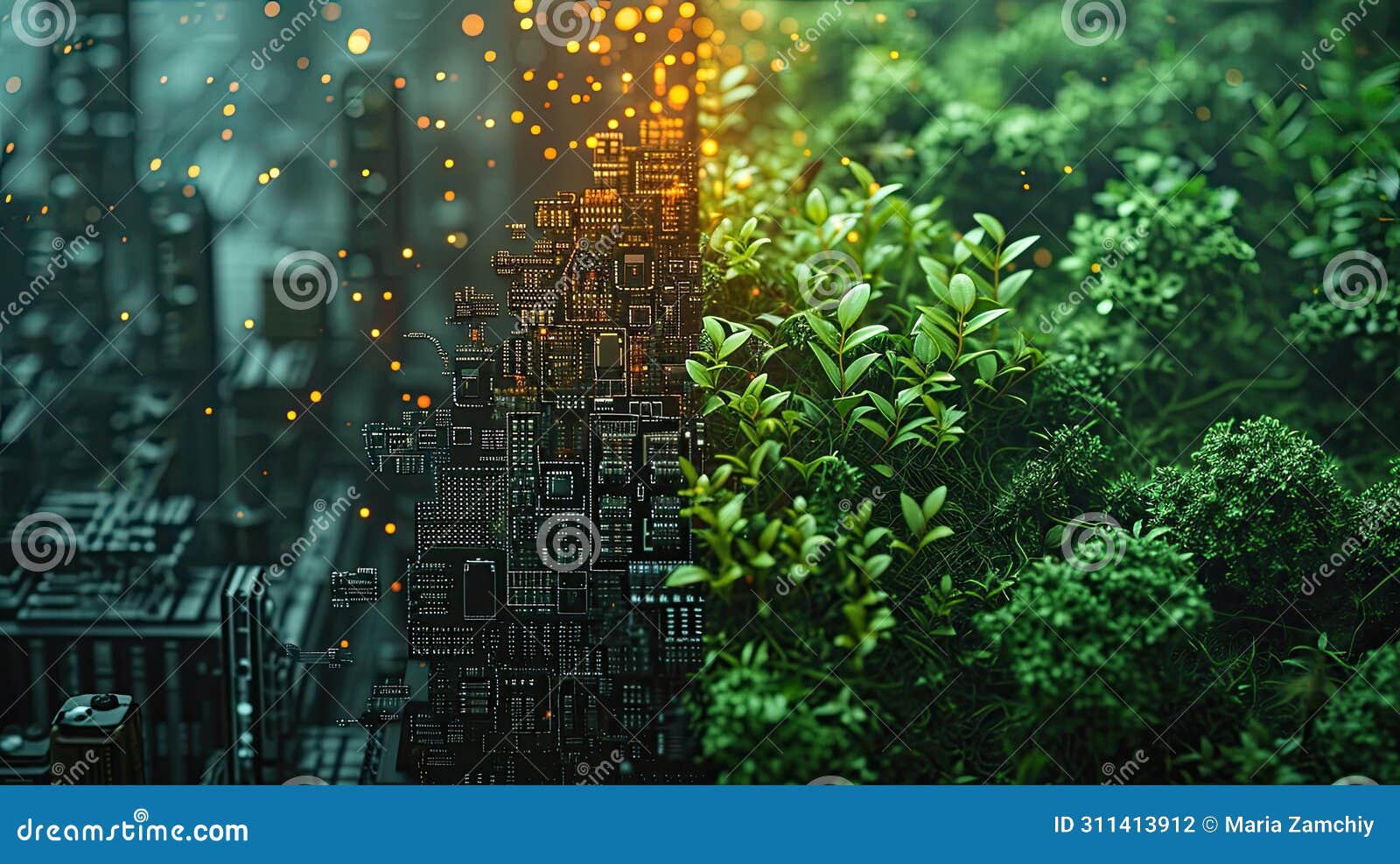 Computer Circuit Board or Motherboard on One Half of Image Versus ...