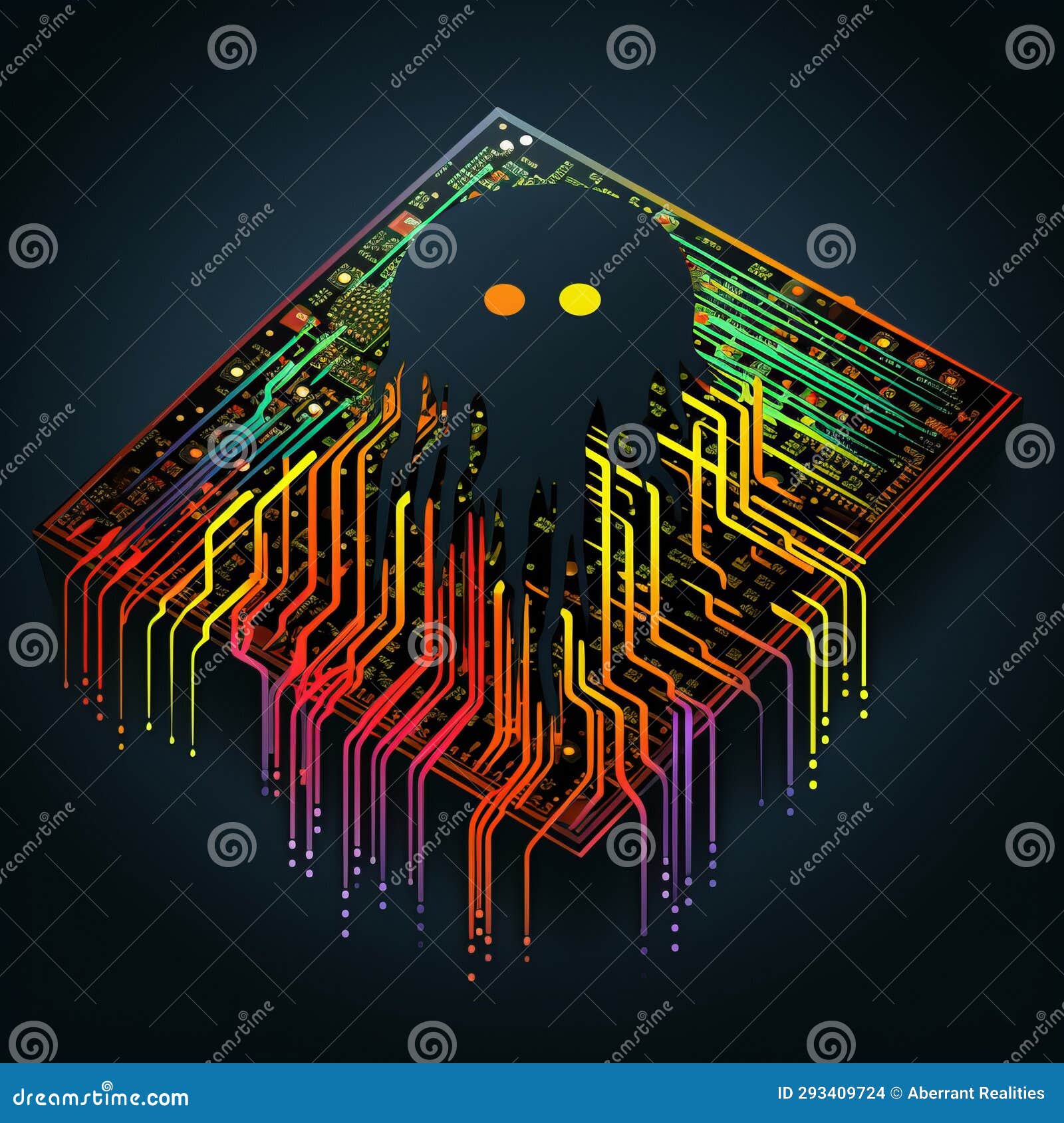 A Computer Circuit Board with an Octopus on it Stock Photo - Image of ...