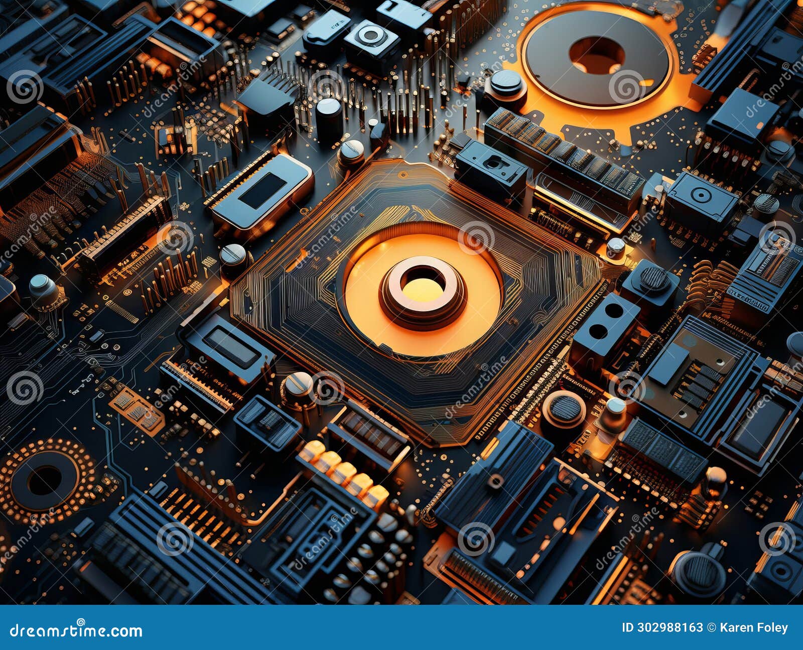 Computer Circuit Board stock illustration. Illustration of close ...
