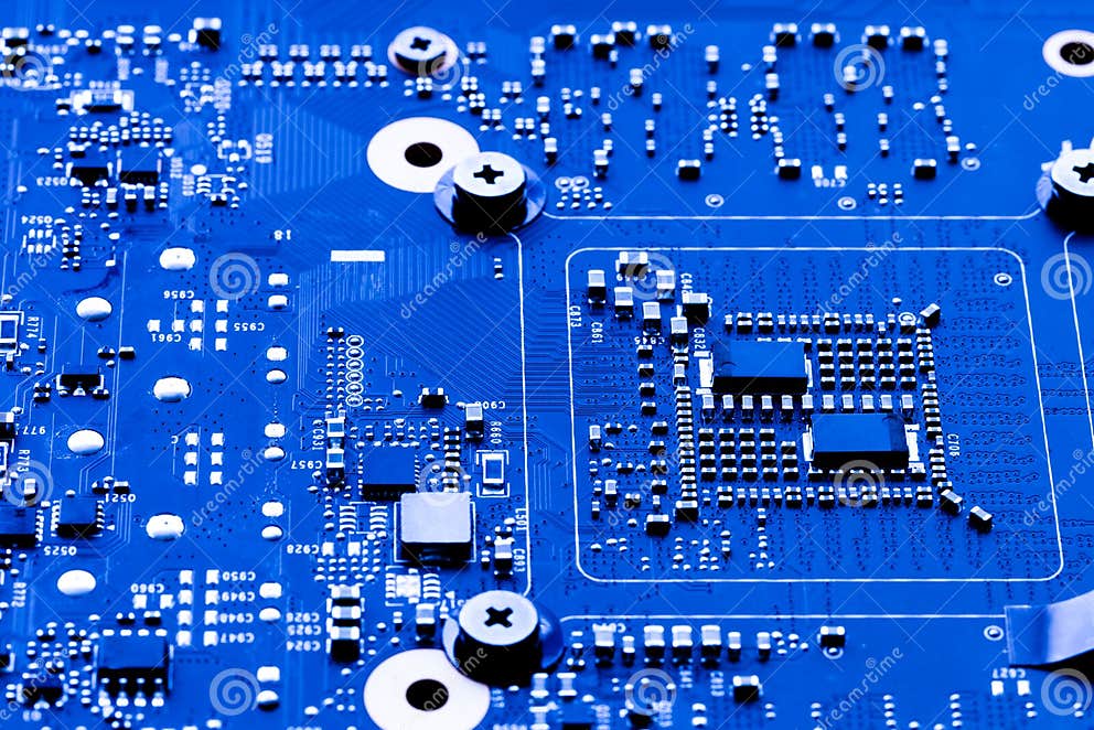 Computer Circuit Board Showing the Components on a Pattern Stock Image ...