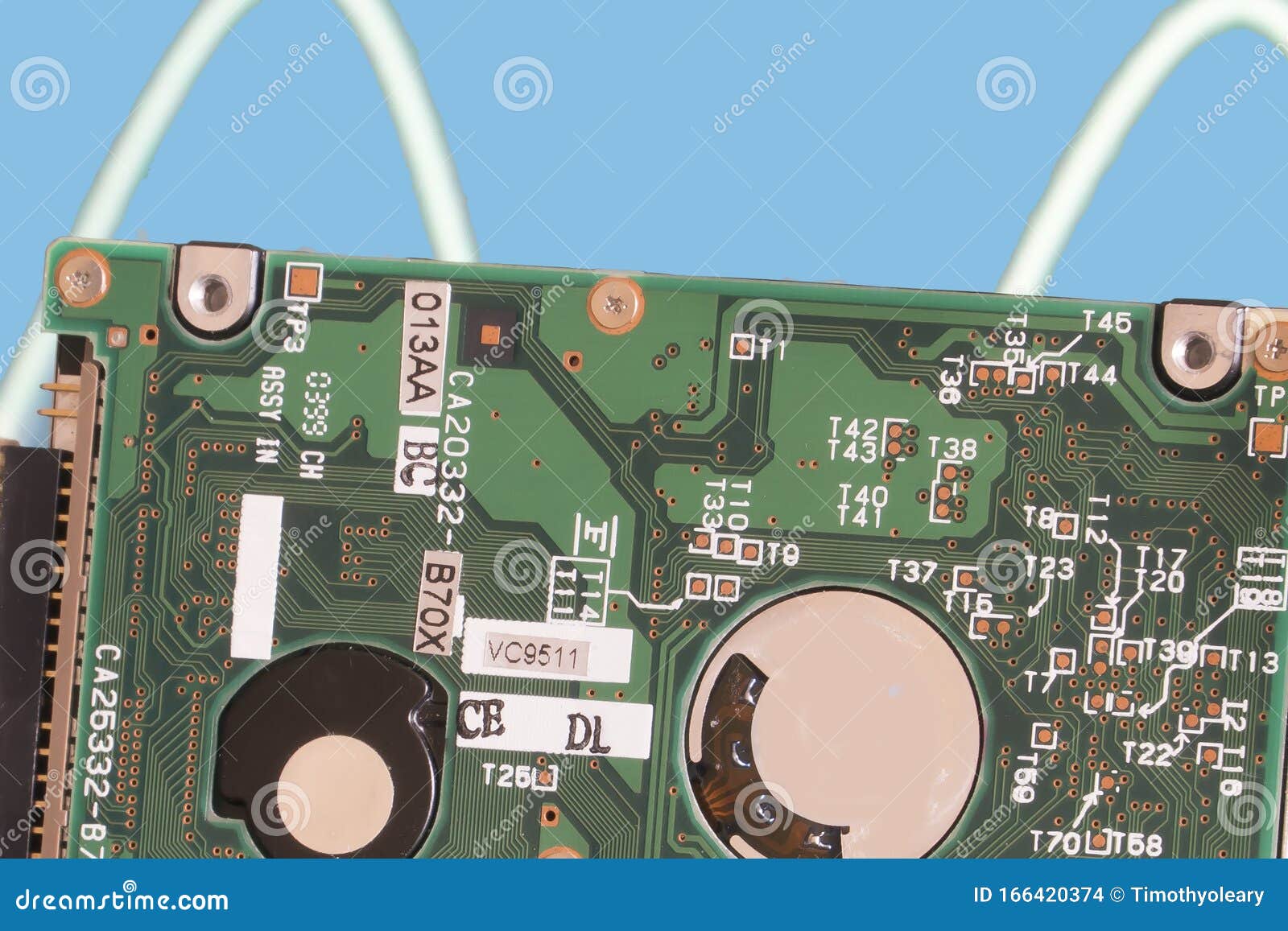Computer Circuit Board Used for Electronic Calculations with Sine Wave ...