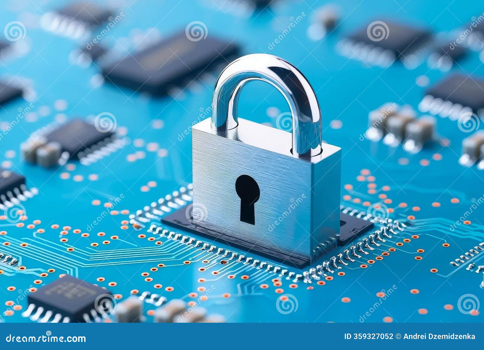 On Computer Circuit Boards, Security Locks are Installed Stock Photo ...
