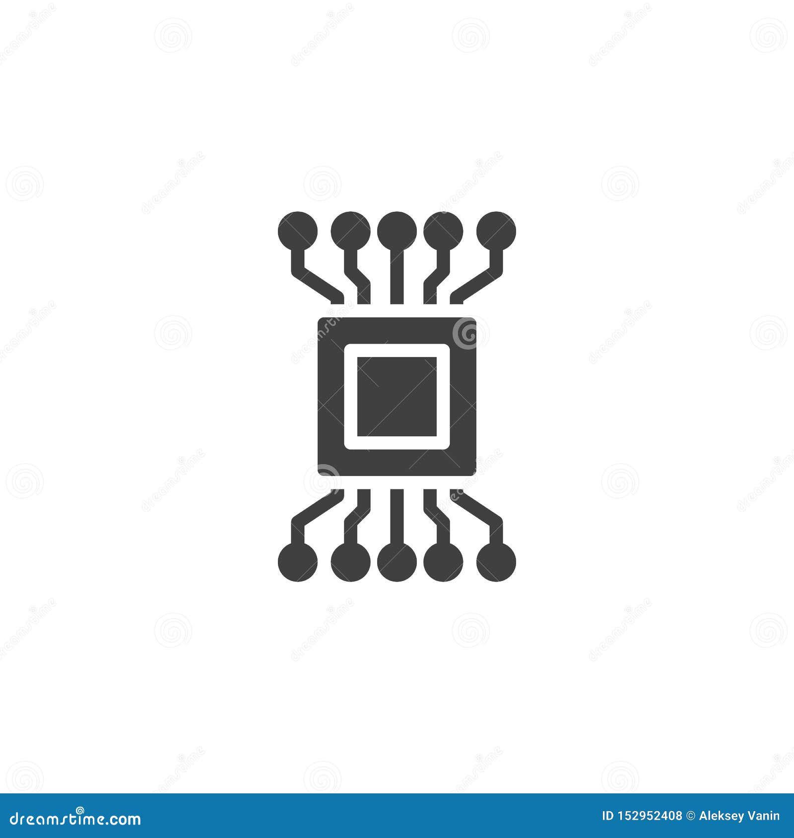 Computer Circuit Chip Vector Icon Stock Vector - Illustration of ...