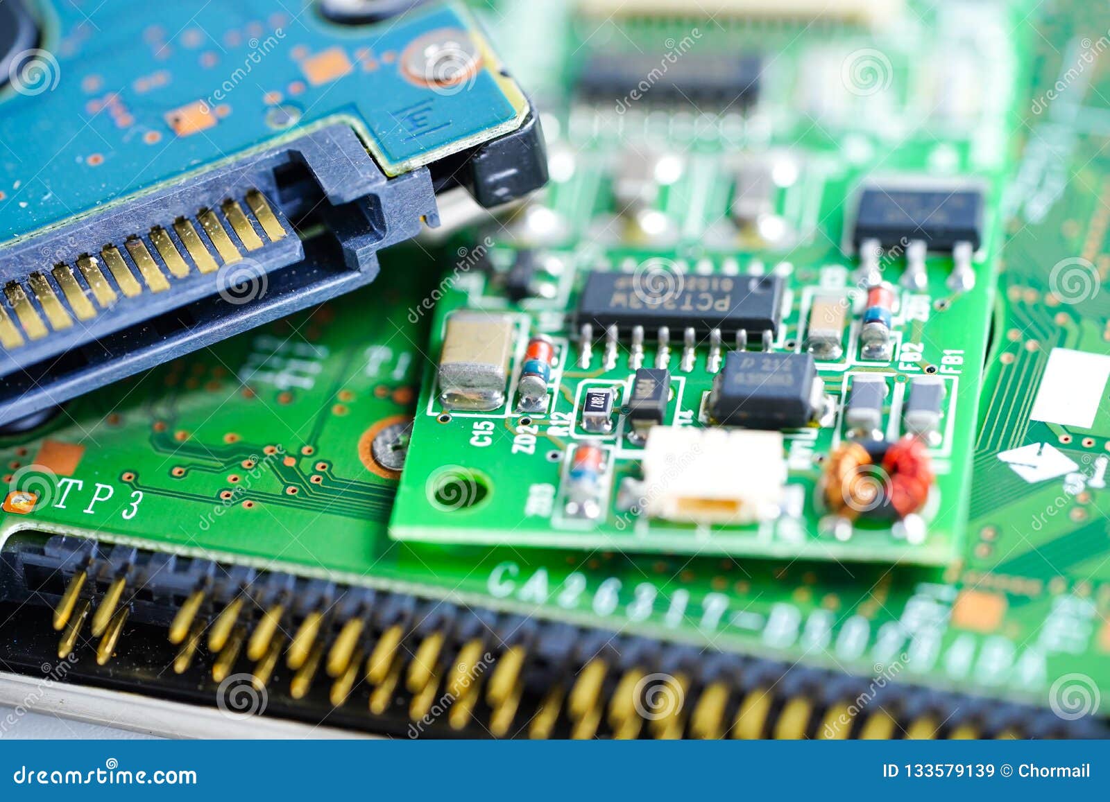 Computer Circuit Cpu Main Board Electronics Stock Image - Image of ...