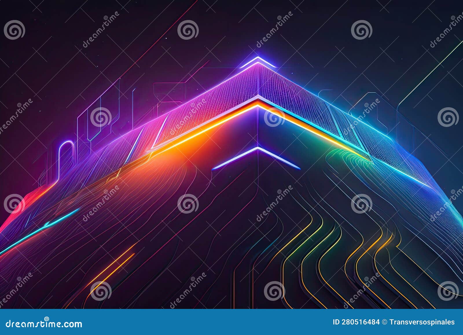 Computer Circuit Cyber Neon Generative AI Stock Illustration ...