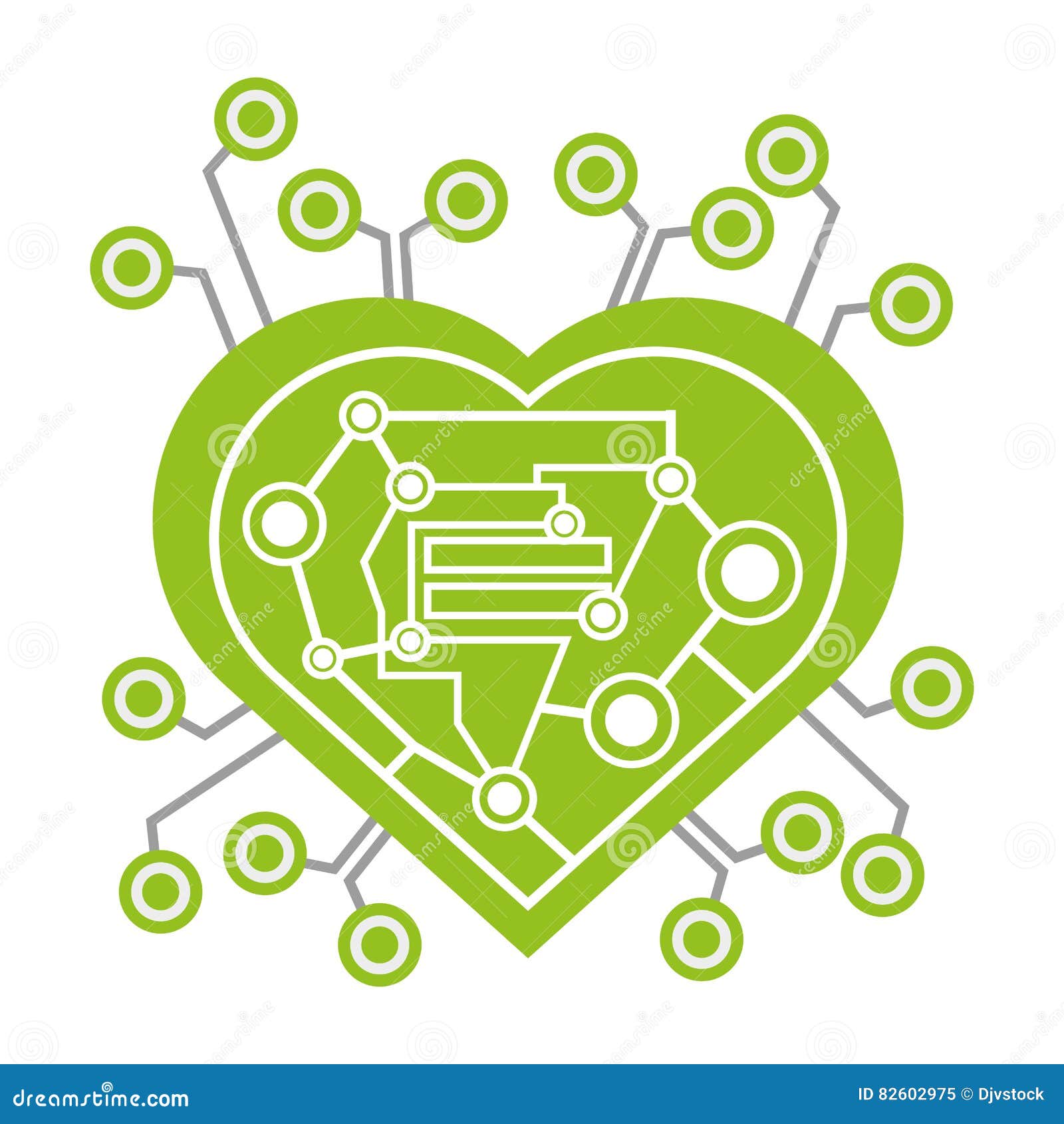 Computer Circuit Heart Electronic Component Stock Illustration ...