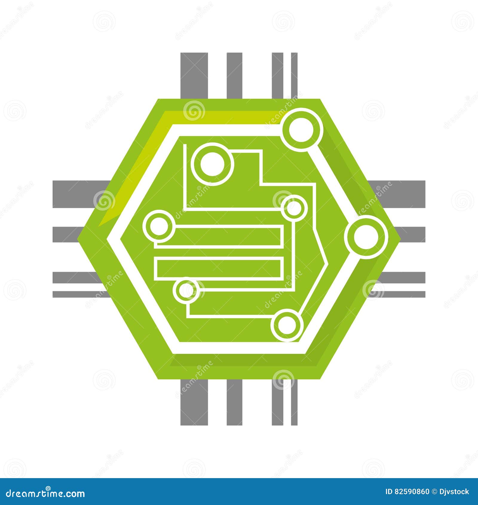 Computer Circuit Hexagon Electronic Component Stock Vector ...