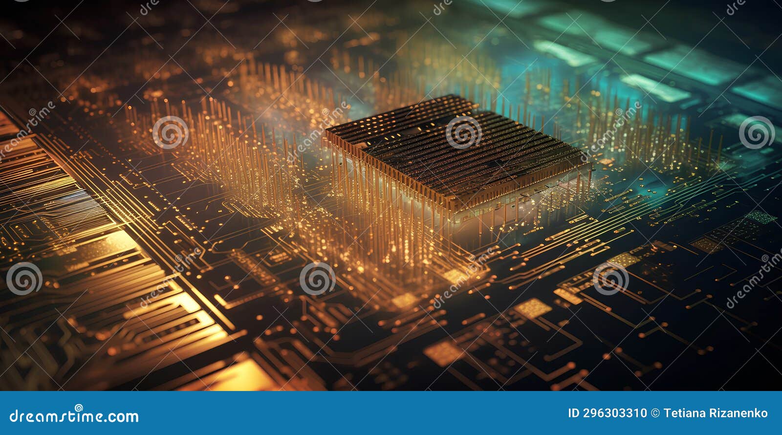 Computer Circuit Mainboard with Microchip and Semiconductors Stock ...