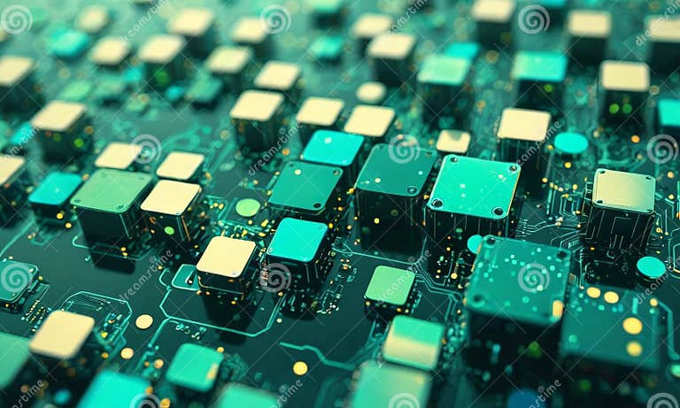 Computer Circuit with Many Different Colored Circuites Stock ...