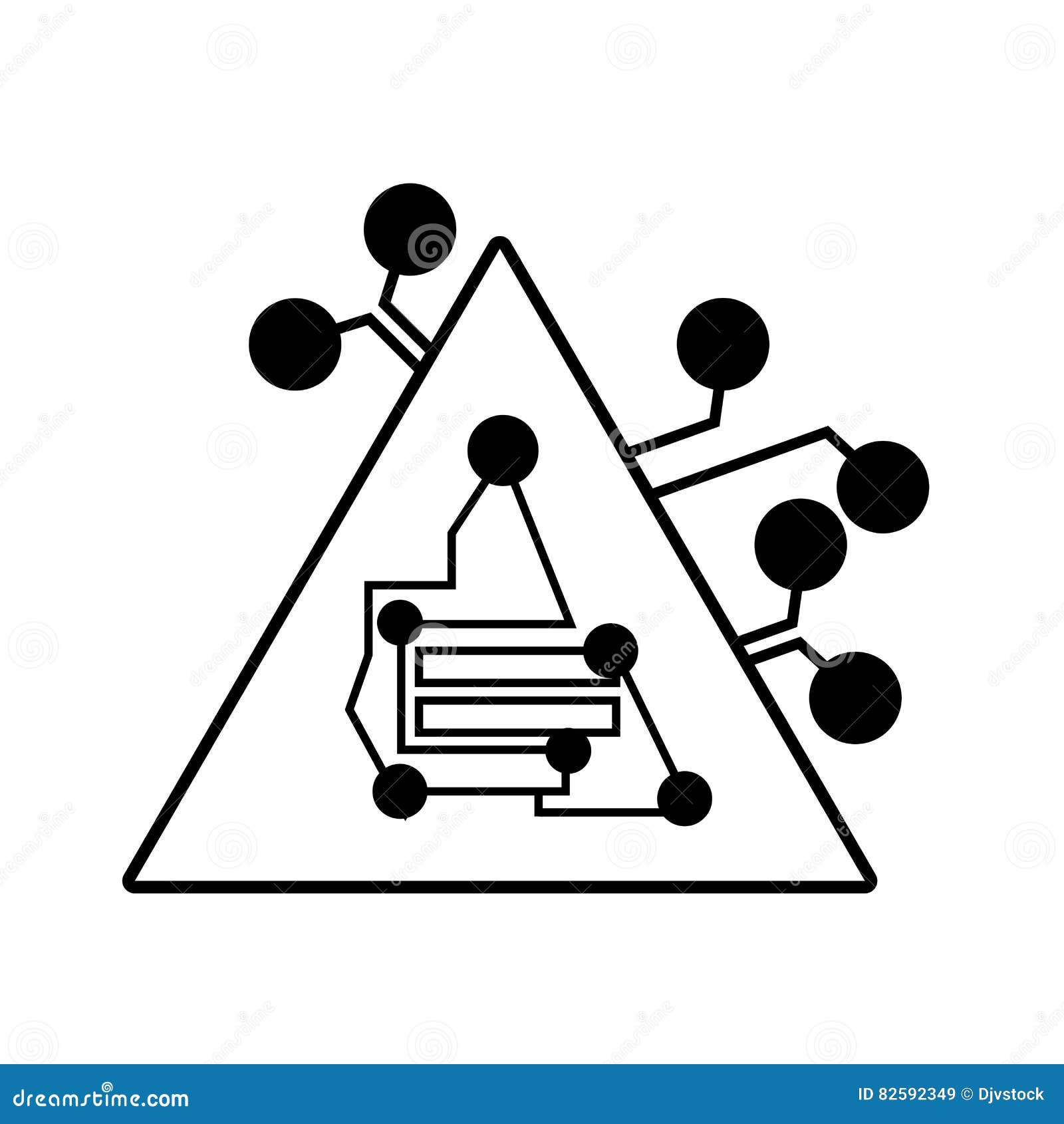 Computer Circuit Triangle Electronic Component Linear Stock ...