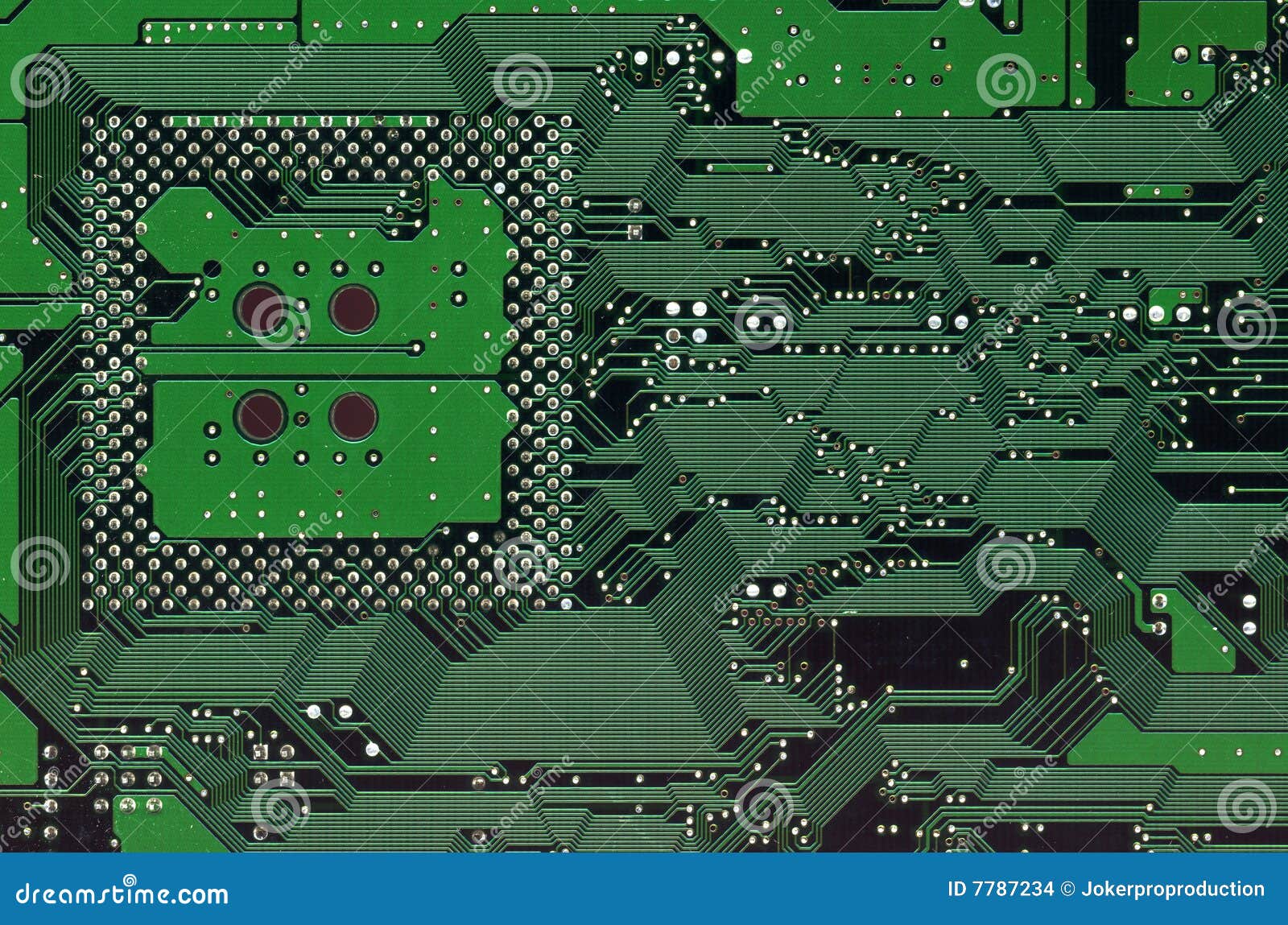 Green Circuitboard With Microcontroller And Lots Of Connectors Stock ...