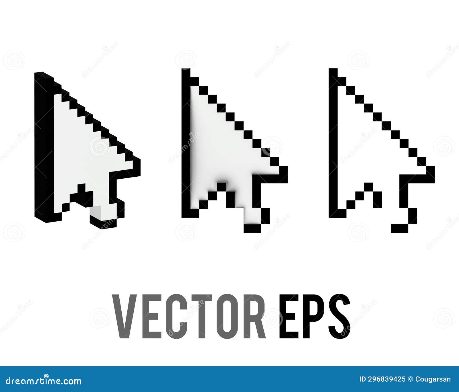 Computer Classic Mouse Control Arrow Cursor Pointer 8 Bits Pixelised ...