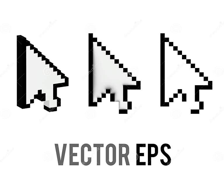 Computer Classic Mouse Control Arrow Cursor Pointer 8 Bits Pixelised ...