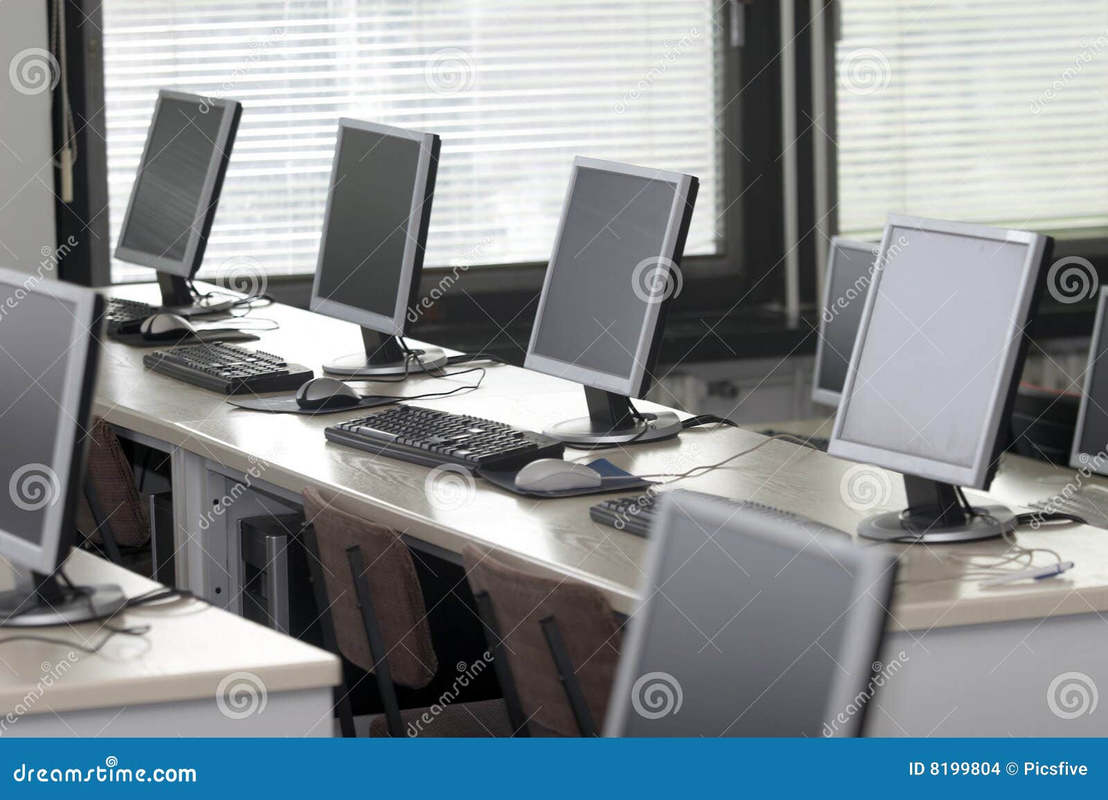 Computer classroom 2 stock photo. Image of education, keyboard - 8199804