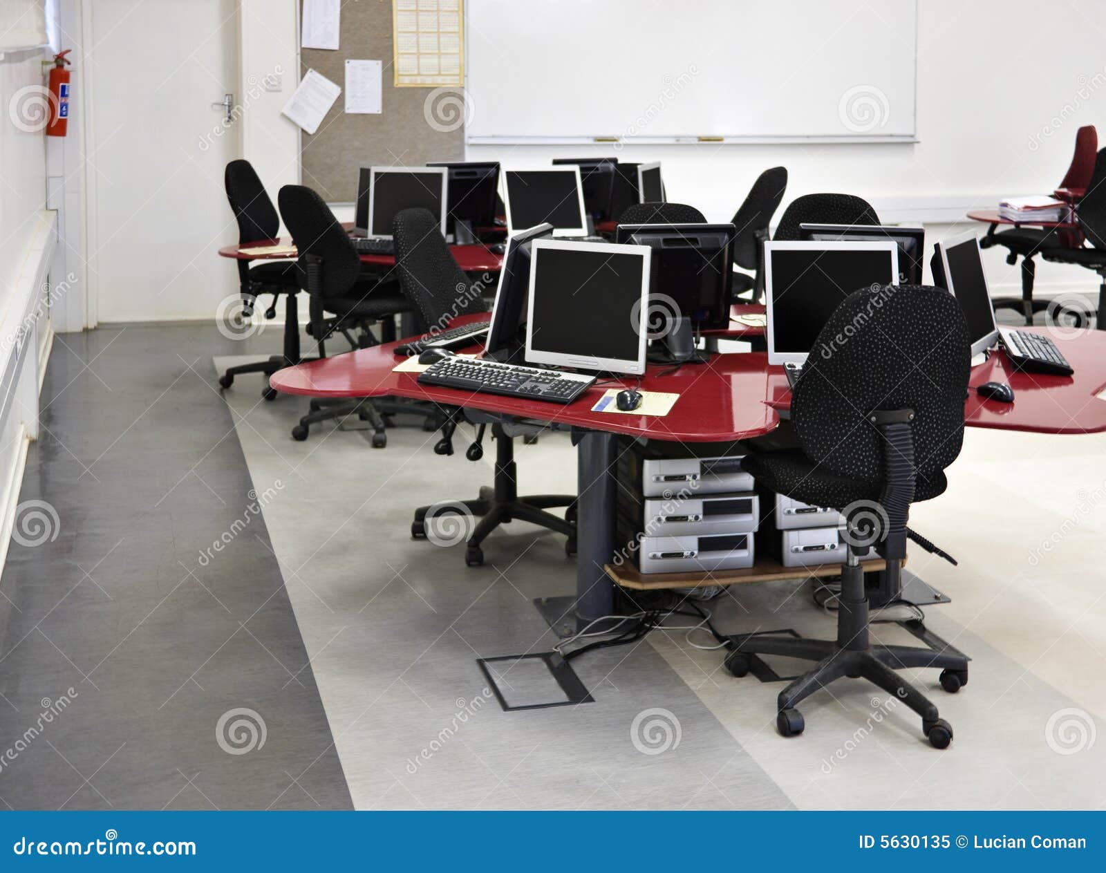 Computer classroom stock image. Image of back, desktop - 5630135