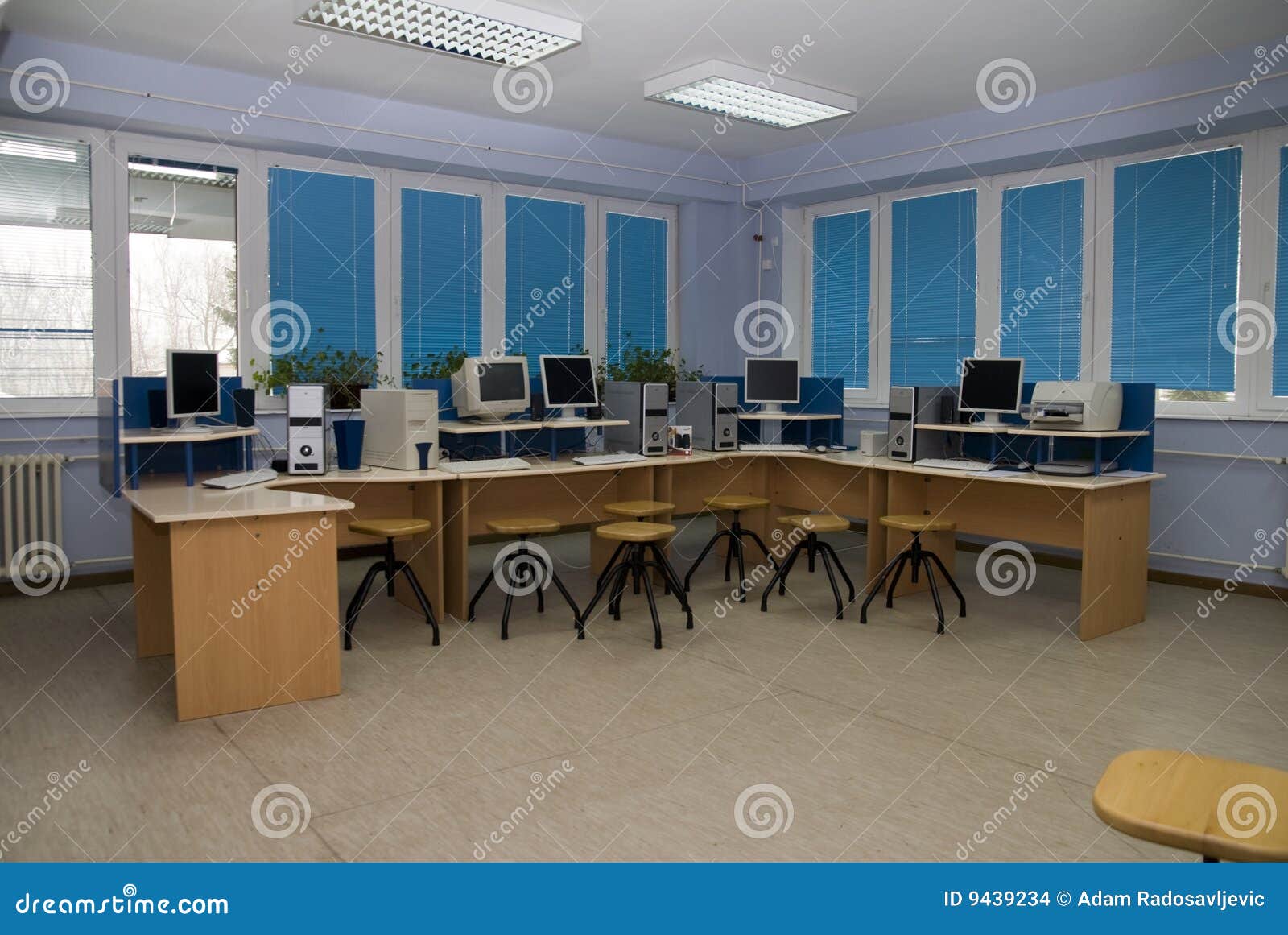 Computer Classroom stock photo. Image of desktop, chair - 9439234