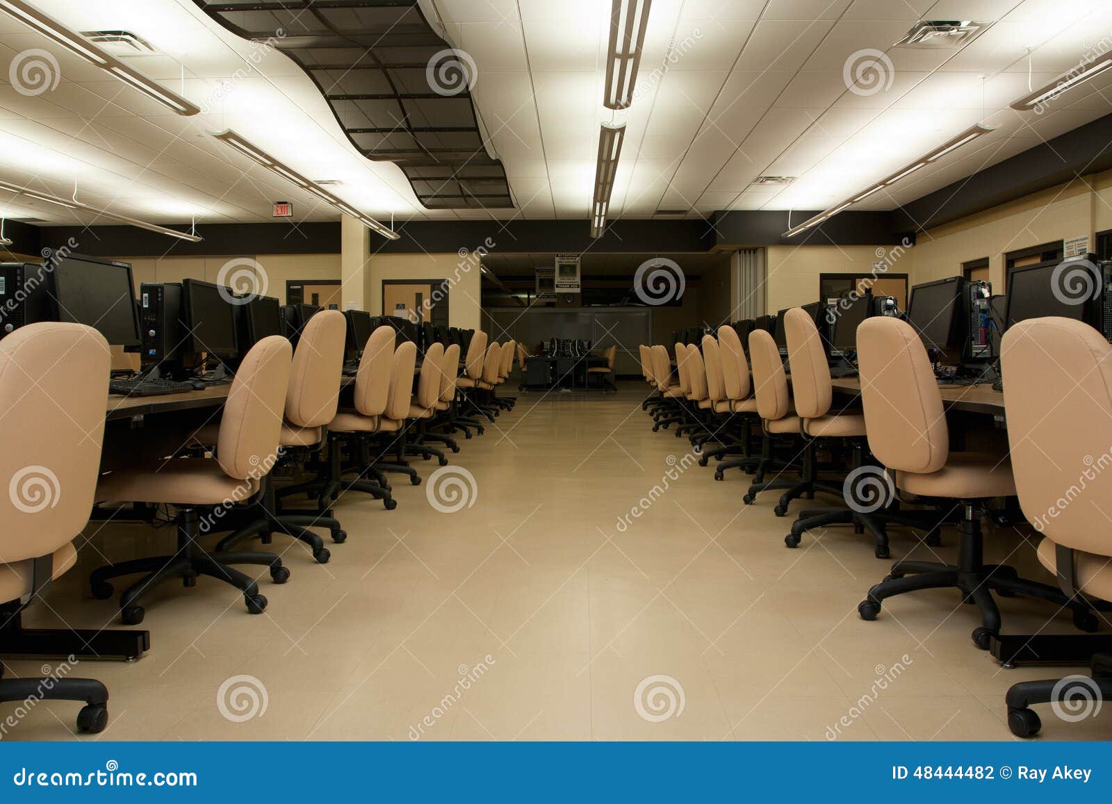 Computer Classroom stock photo. Image of office, desk - 48444482