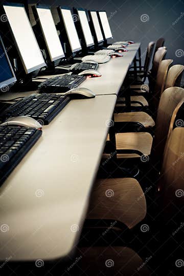 Computer Classroom Computers Stock Photo - Image of student, internet ...