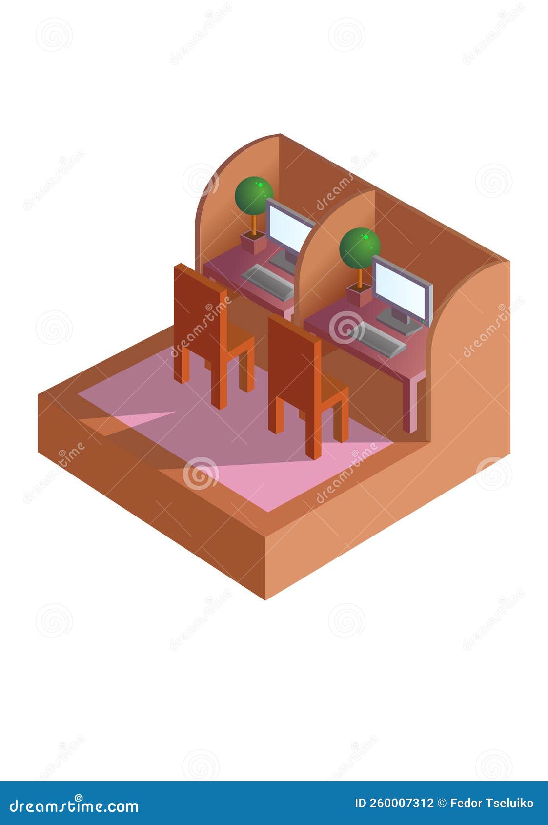 Computer classroom icon. stock vector. Illustration of cabinet - 260007312
