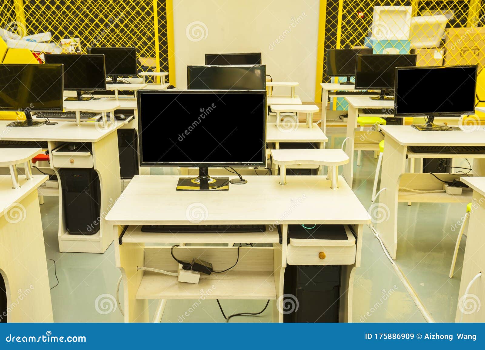 Computer Classroom, Internet Cafe Stock Image - Image of education ...
