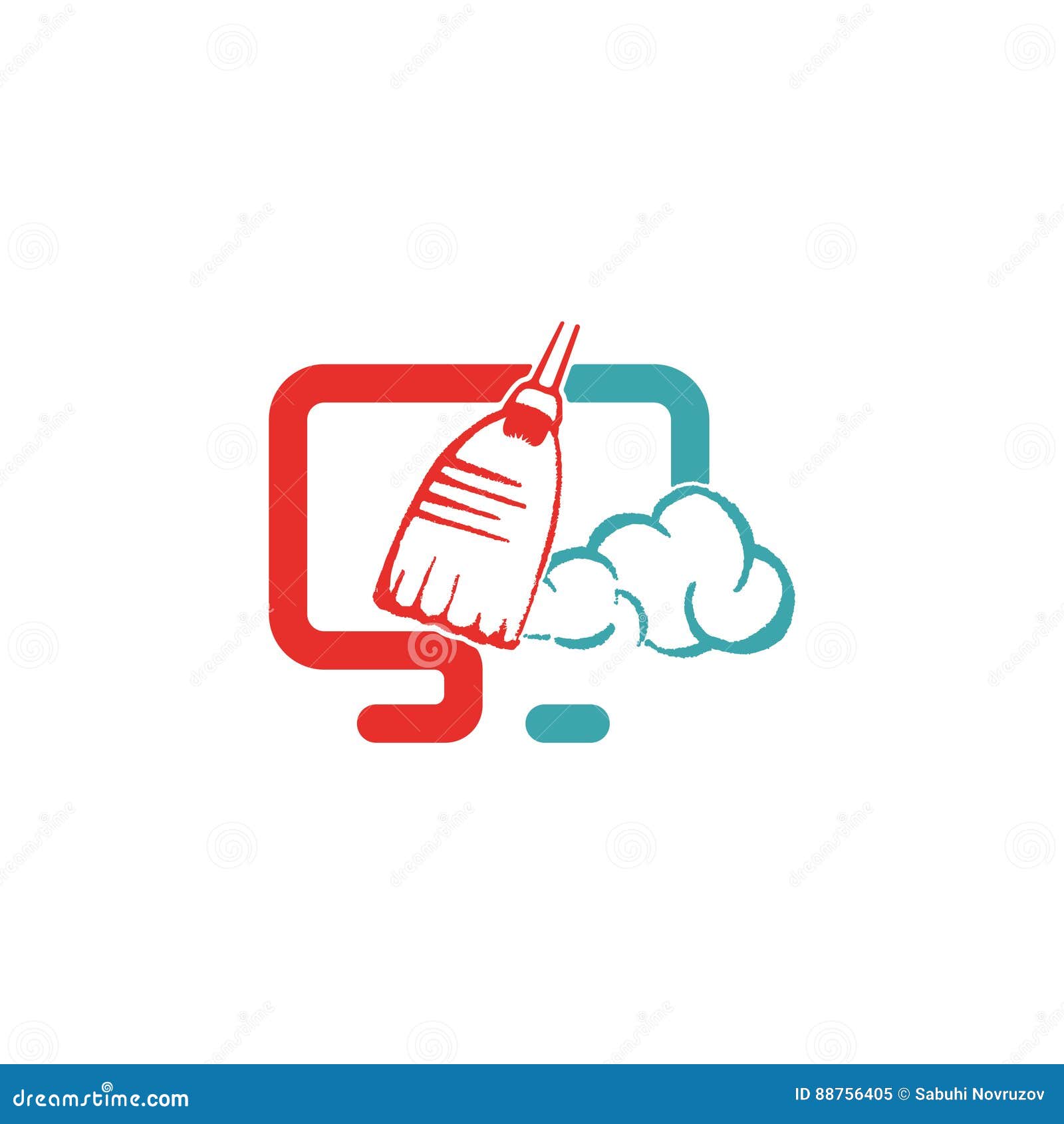 Computer Cleanup, Removing Trash Vector Icon. Stock Vector ...