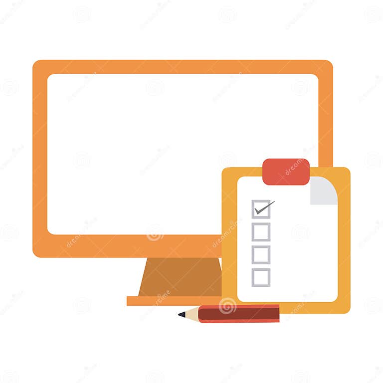 Computer and Clipboard Tasks Stock Vector - Illustration of concept ...