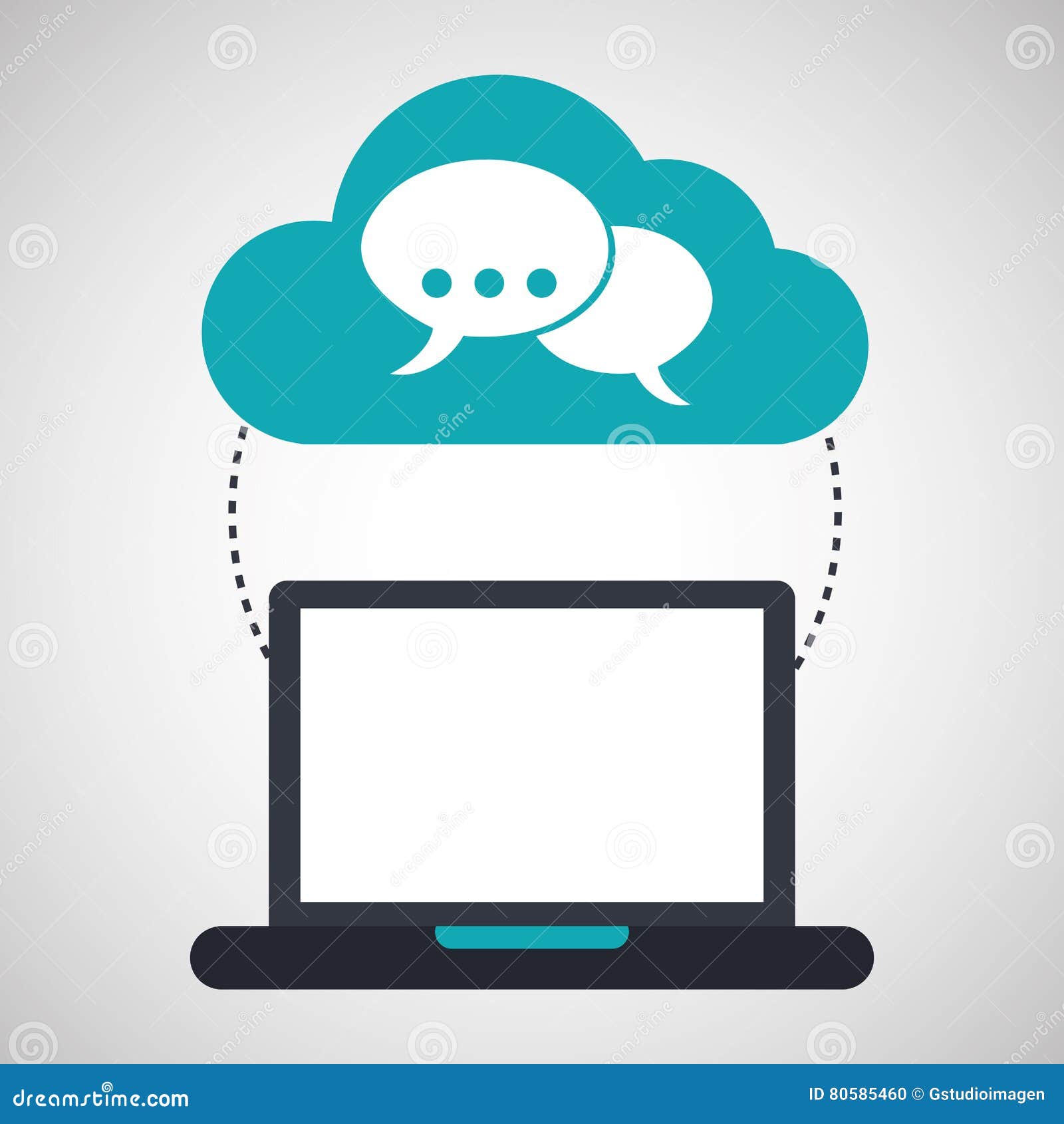 Computer Cloud Bubble Speak Connection Network Stock Vector ...