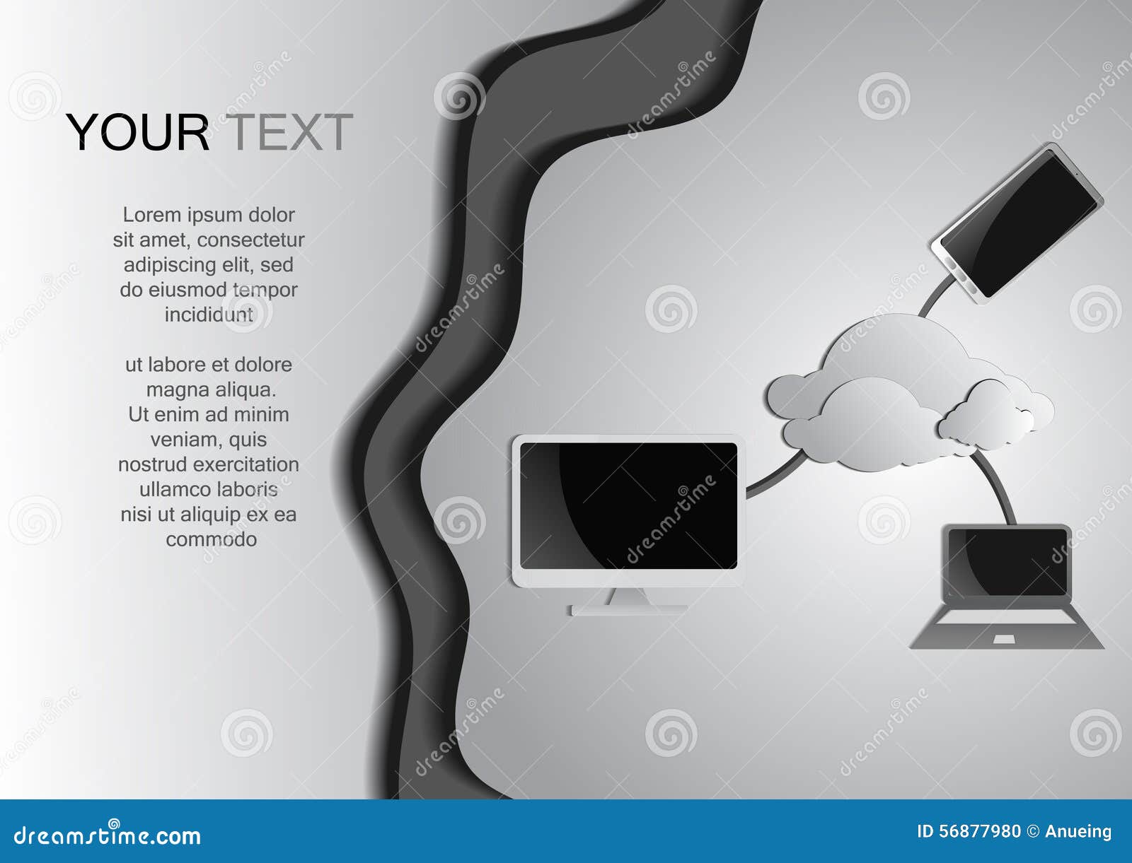 Computer and Cloud Computing Background Stock Vector - Illustration of ...