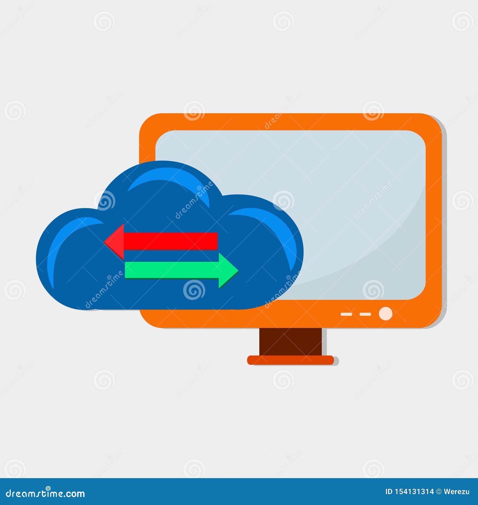 Computer Cloud Concept Vector Symbol Illustration Stock Vector ...
