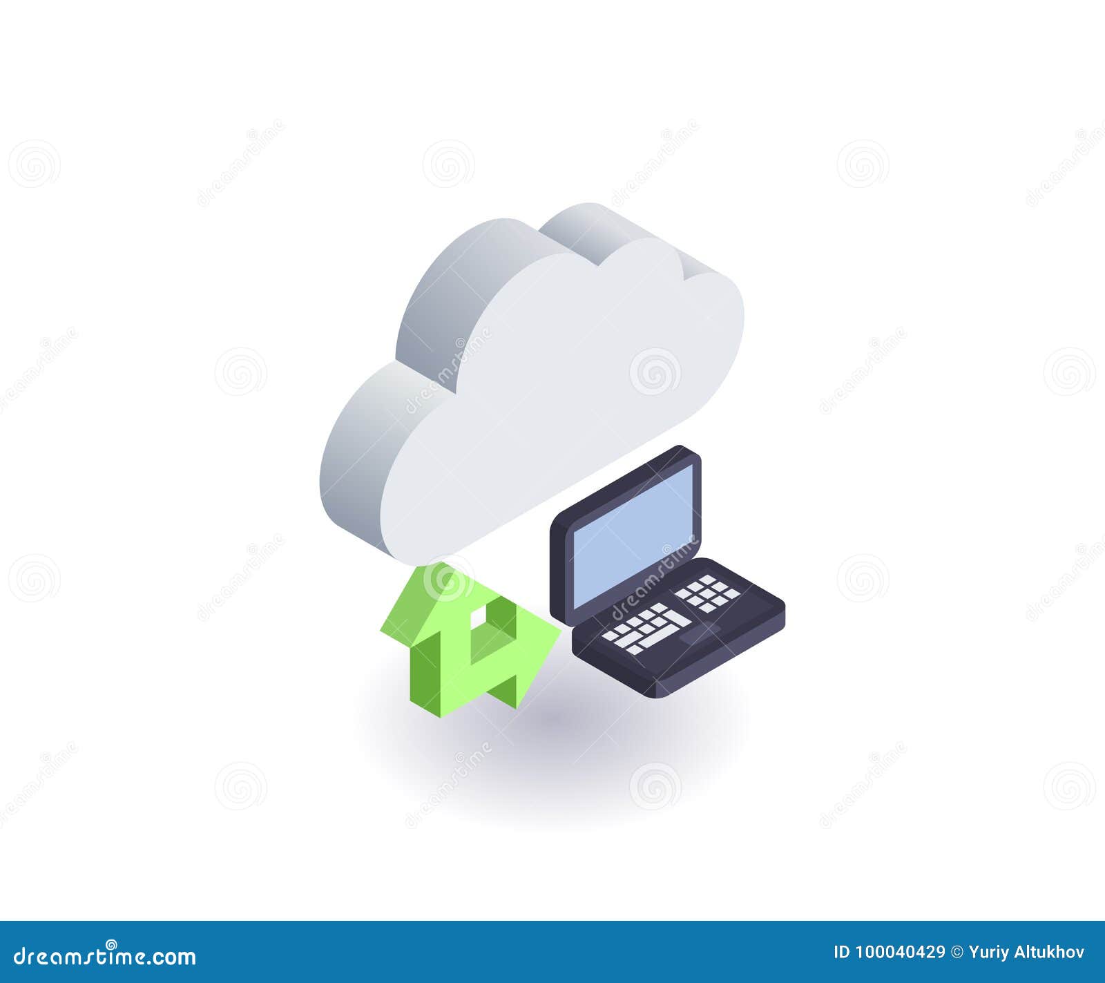 Computer Cloud Icon, Illustration, Vector Symbol. Stock Vector ...