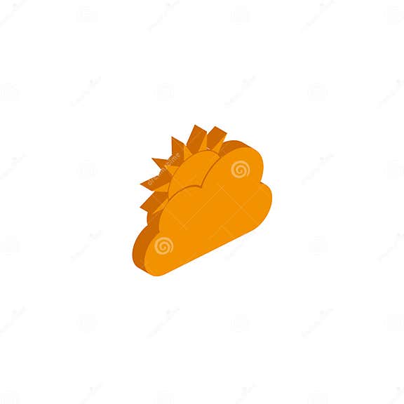 Computer Cloud Icon, Illustration, Vector Symbol in Flat Isometric 3D ...