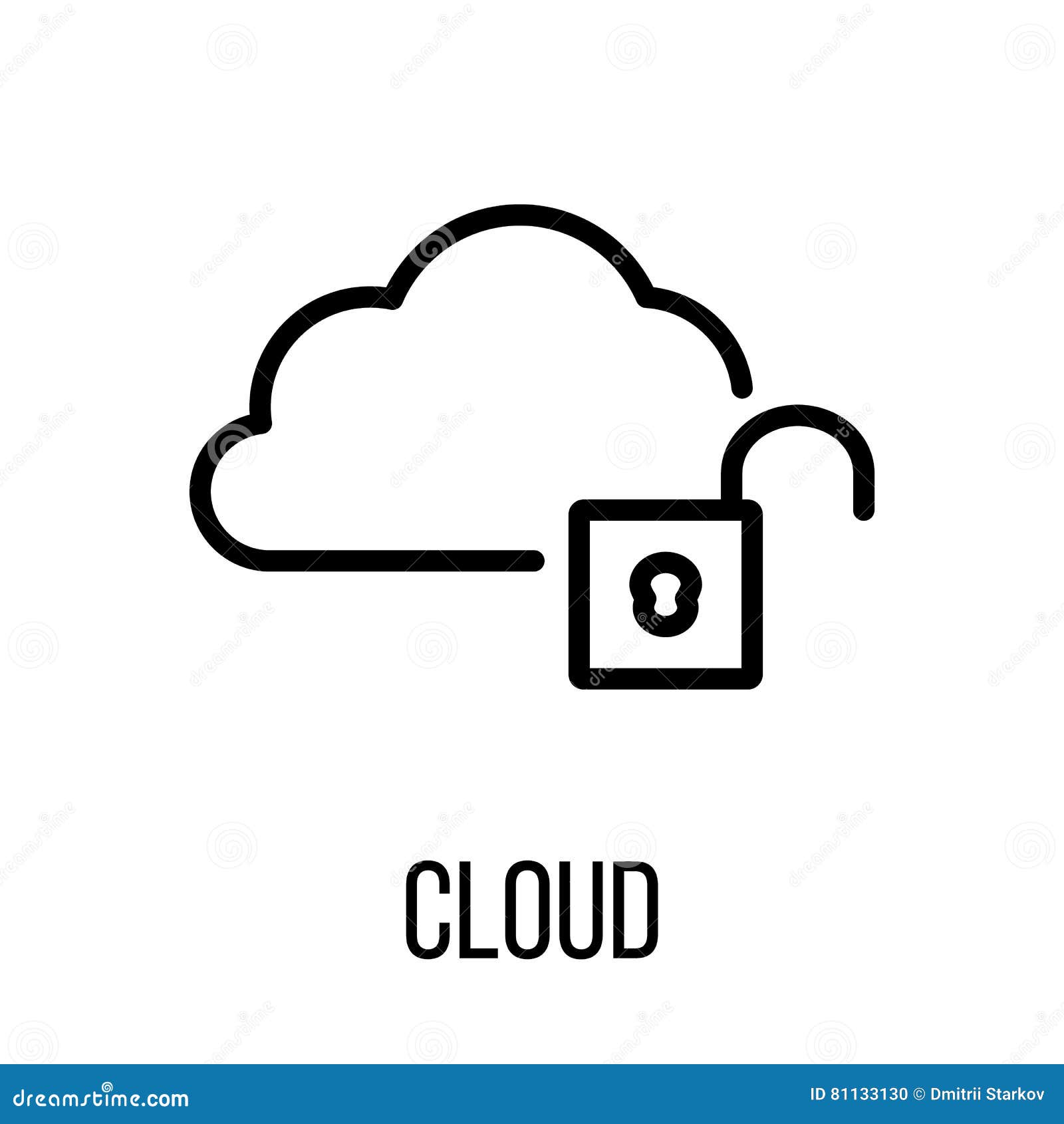Computer Cloud Icon or Logo in Modern Line Style. Stock Vector ...